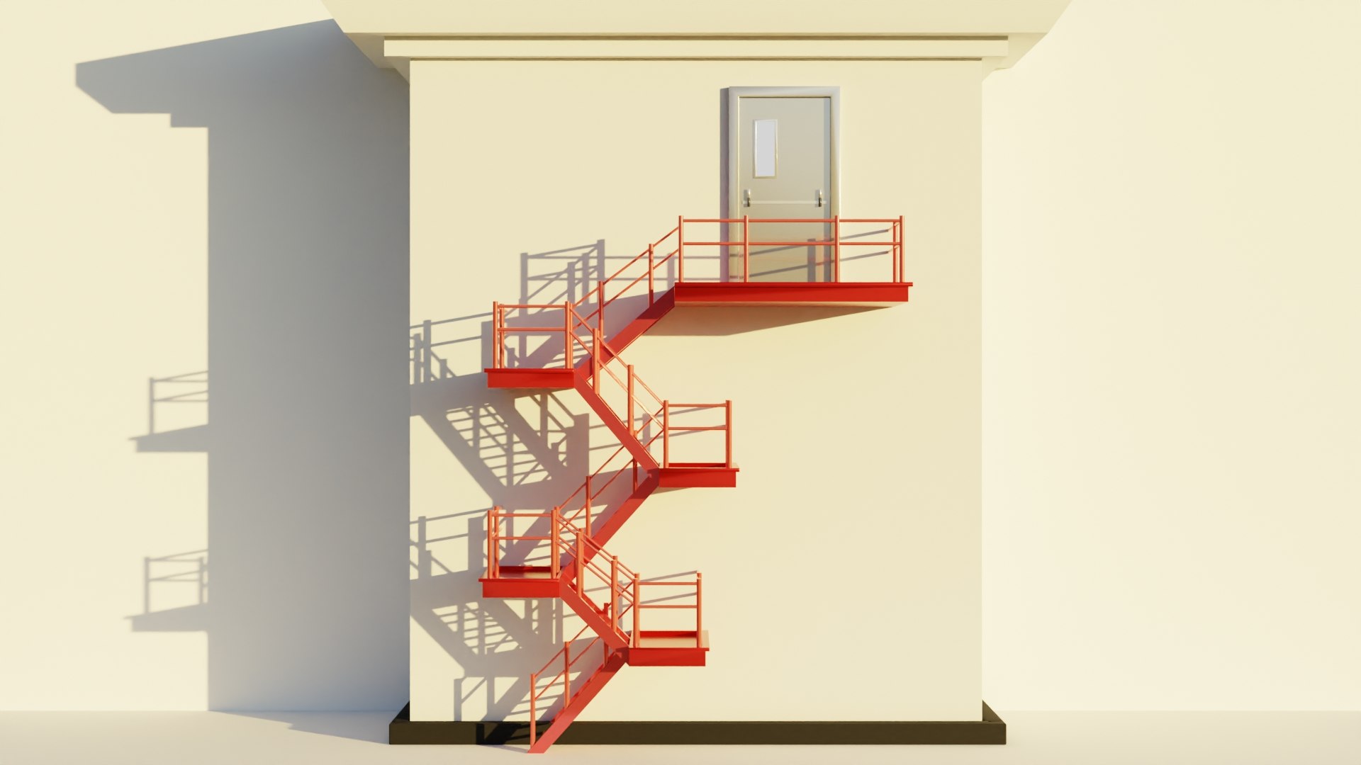 3D Fire Escape Staircase Exterior - Low Poly Model - TurboSquid 1974783