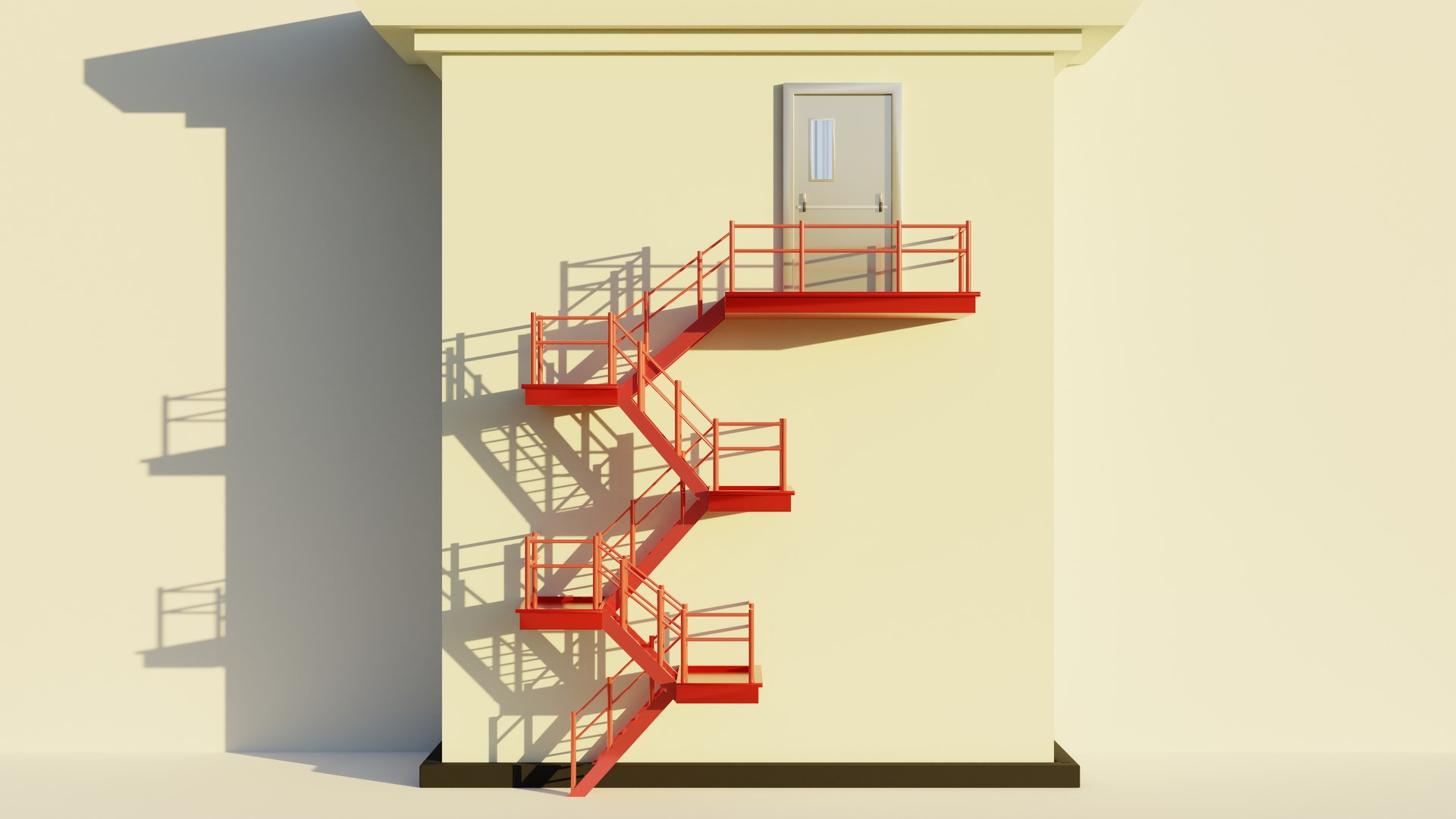 3D Fire Escape Staircase Exterior - Low Poly Model - TurboSquid 1974783
