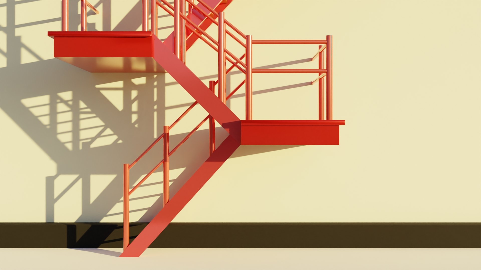 3D Fire Escape Staircase Exterior - Low Poly Model - TurboSquid 1974783
