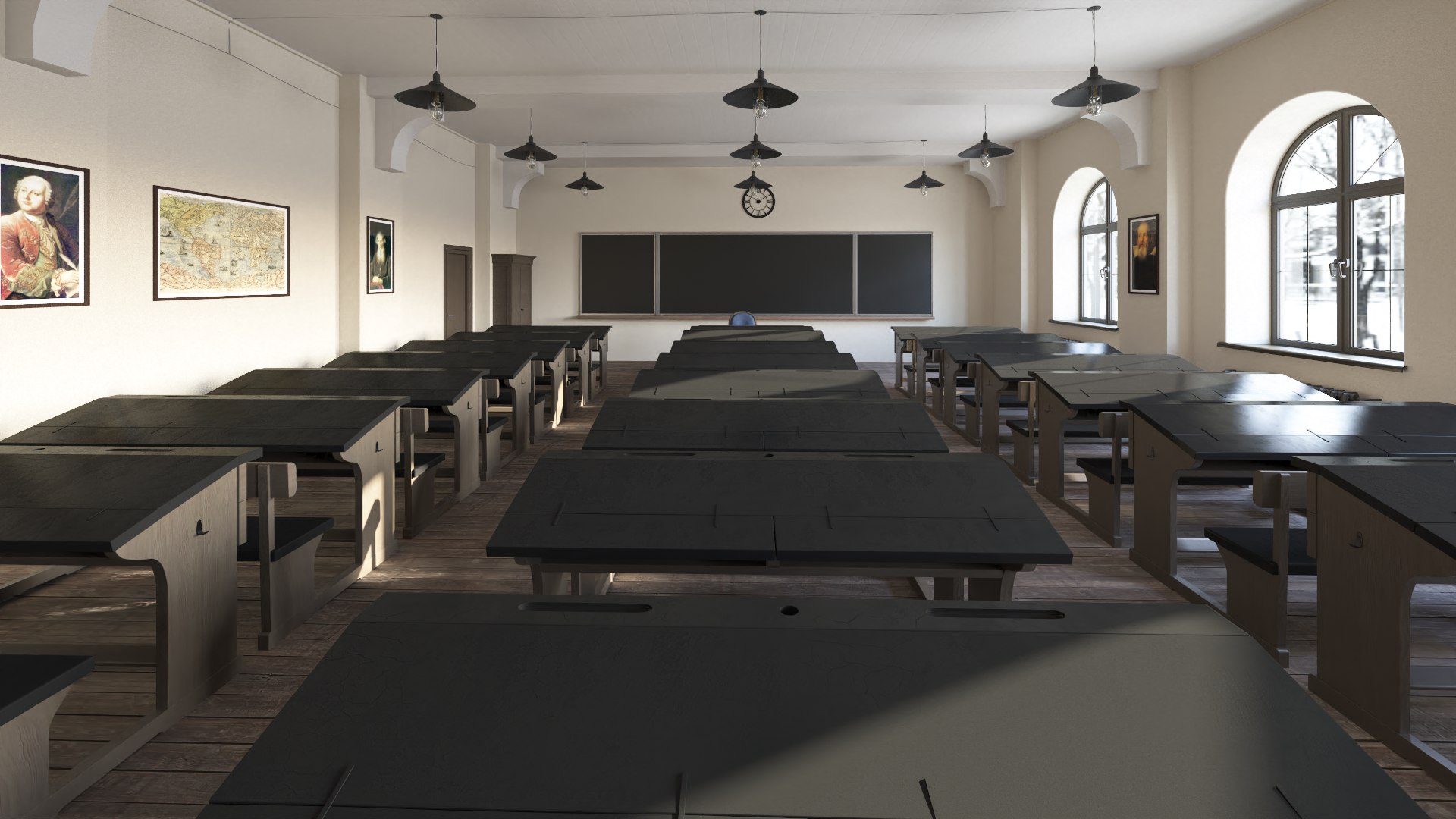 3D Vintage Classroom 1 Model - TurboSquid 2009344