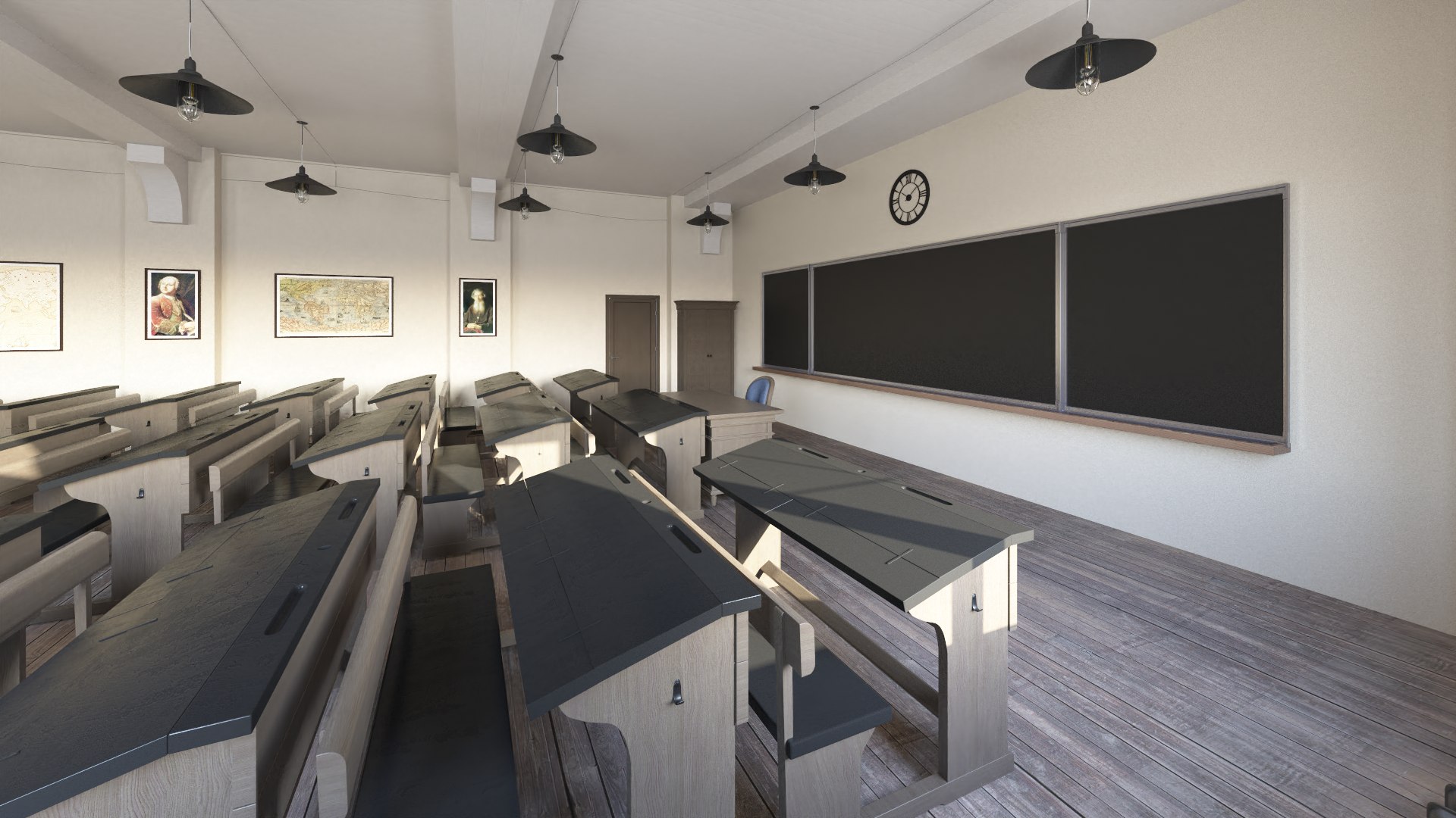 3D Vintage Classroom 1 Model - TurboSquid 2009344