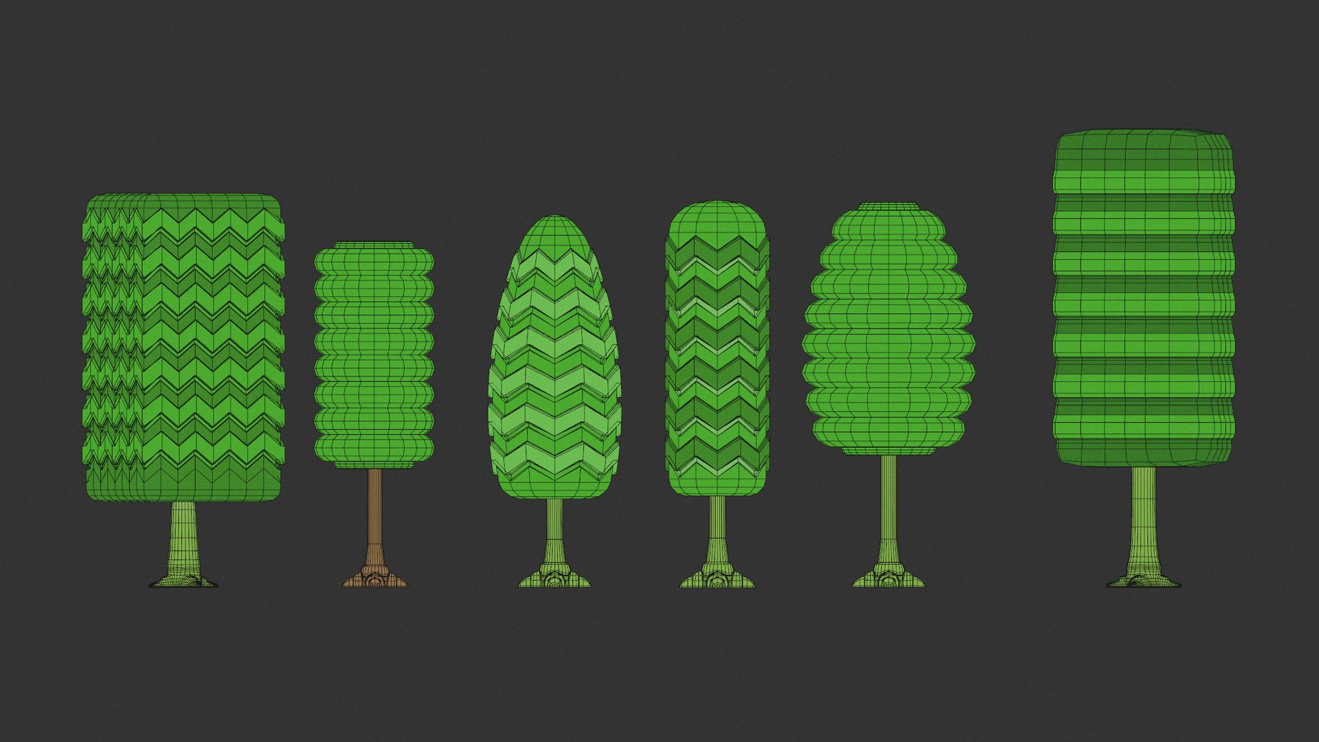3D Cartoon Style Trees Topiary Model - TurboSquid 2114313