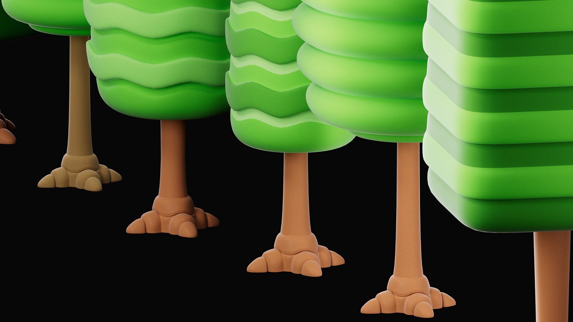 3D Cartoon Style Trees Topiary Model - TurboSquid 2114313