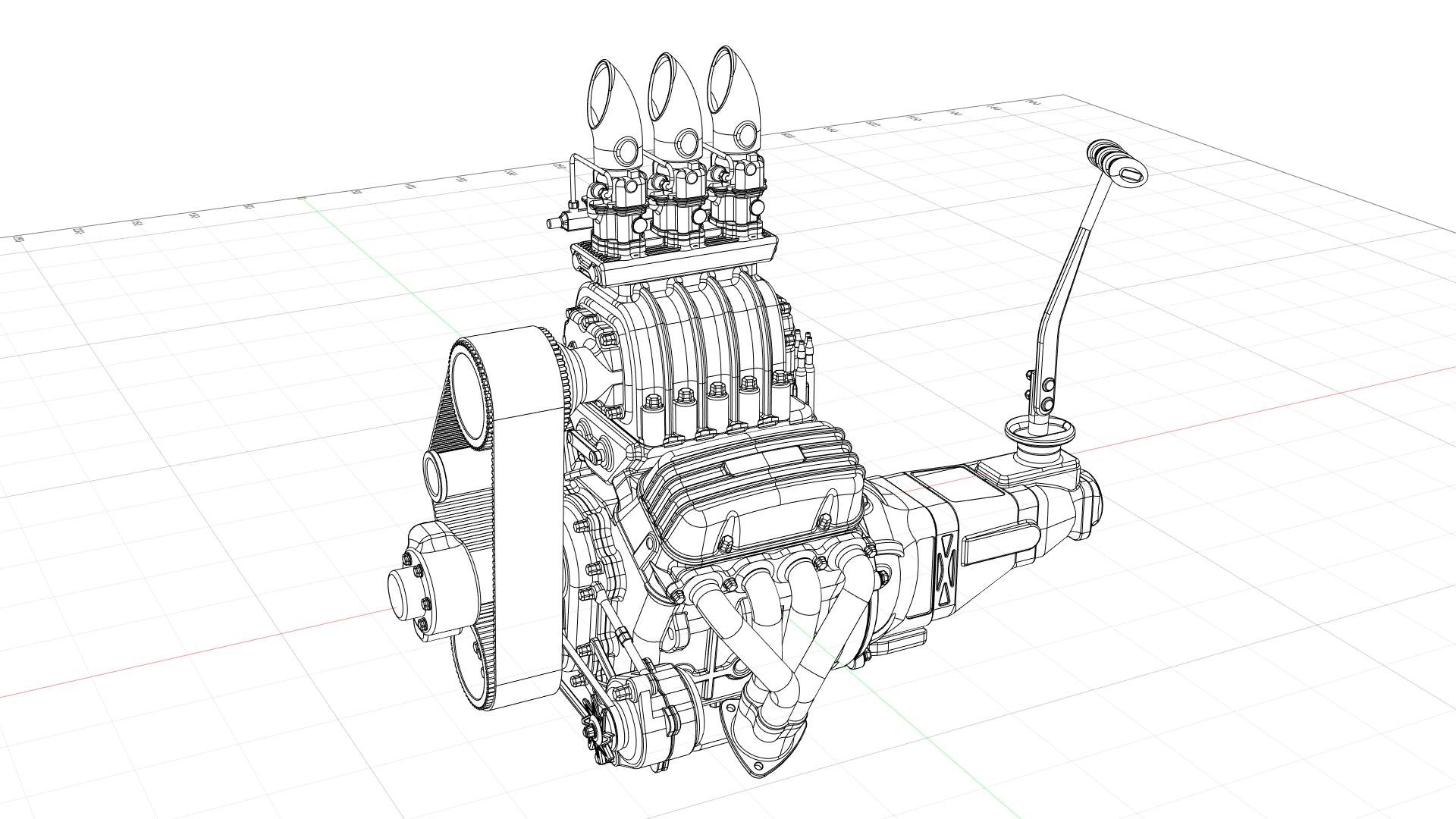 Vintage V8 Cartoon 3d Model Turbosquid 2035101 
