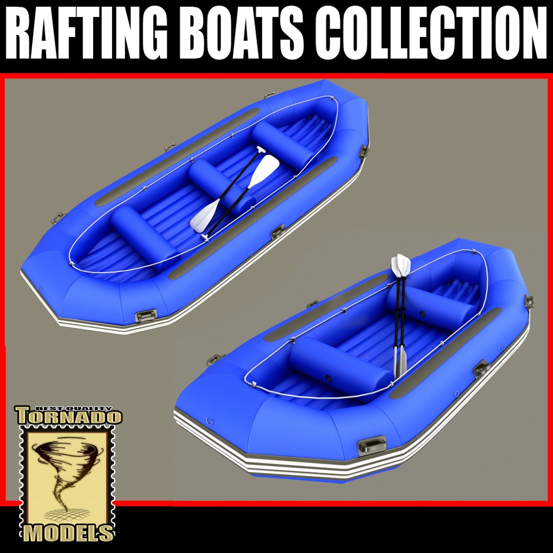 rafting boats 3d max