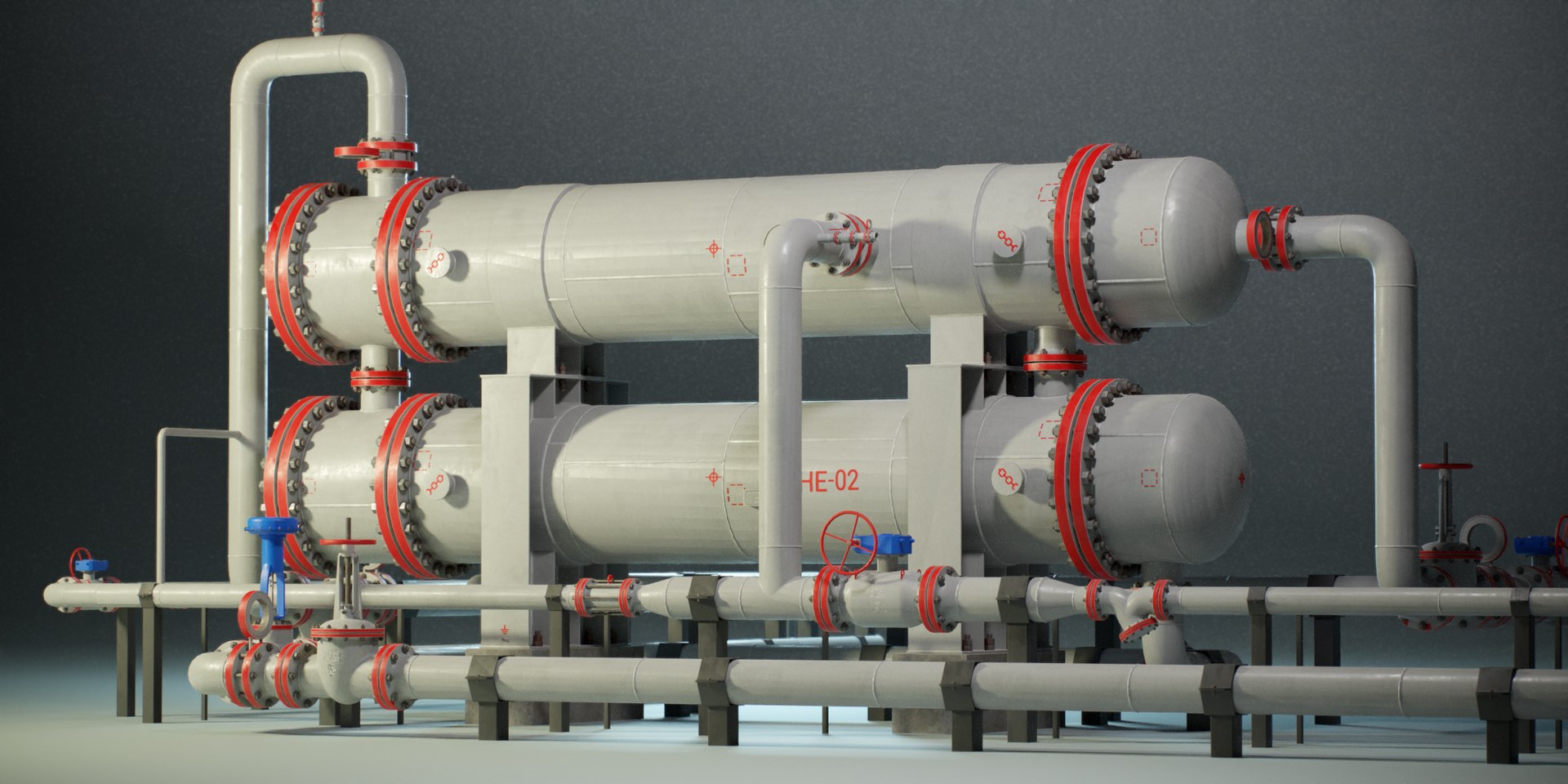 Pbr double heat exchanger 3D model - TurboSquid 1215871