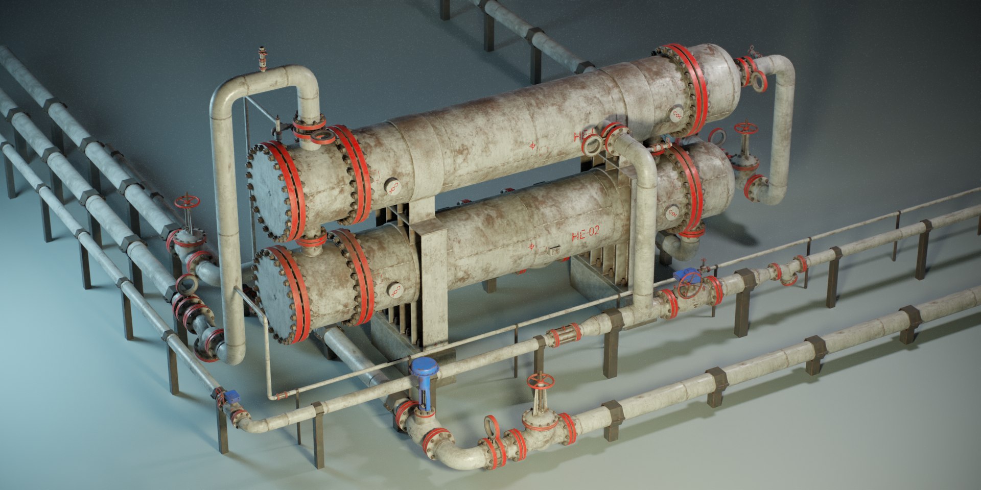 Pbr double heat exchanger 3D model - TurboSquid 1215871