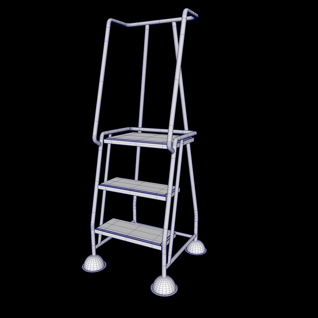 Industrial Step Up Ladder With Hand Rail 3D Model - TurboSquid 2240744