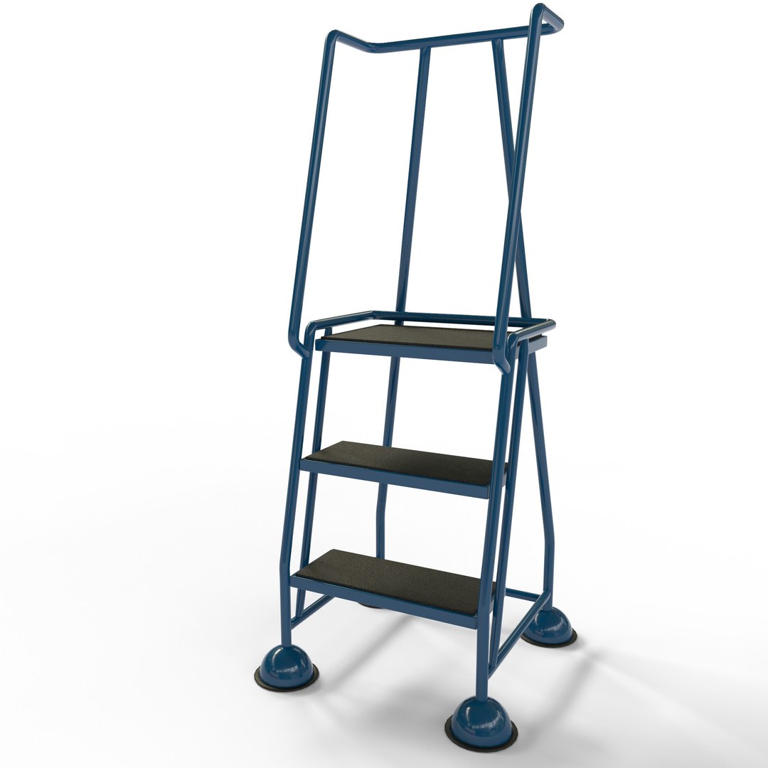 Industrial Step Up Ladder With Hand Rail 3D Model - TurboSquid 2240744