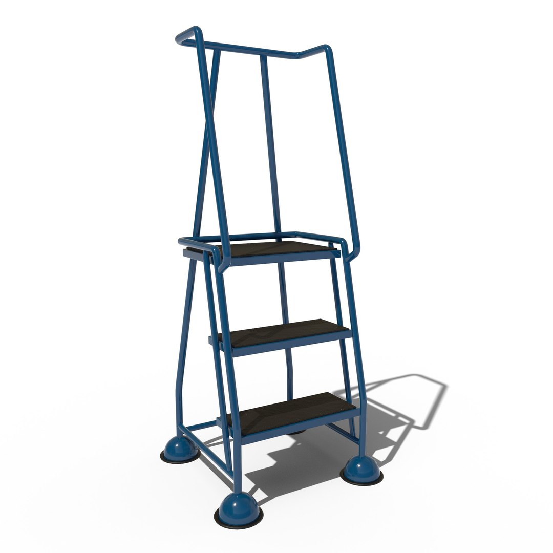 Industrial Step Up Ladder With Hand Rail 3D Model - TurboSquid 2240744