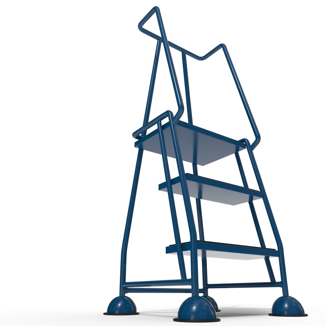 Industrial Step Up Ladder With Hand Rail 3D Model - TurboSquid 2240744