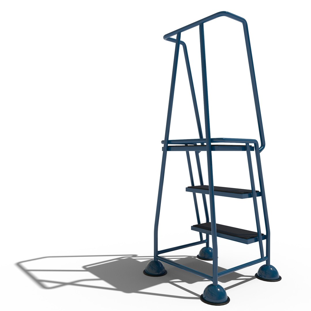 Industrial Step Up Ladder With Hand Rail 3D Model - TurboSquid 2240744