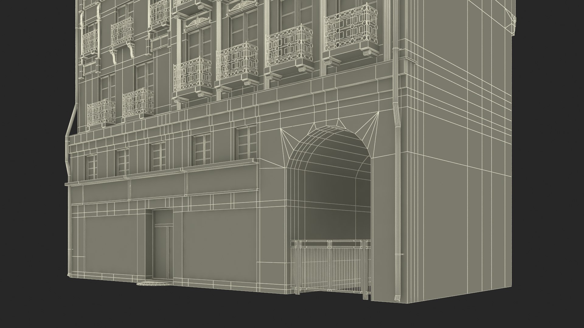 3D Model Paris Traditional Building With Archway - TurboSquid 2284553