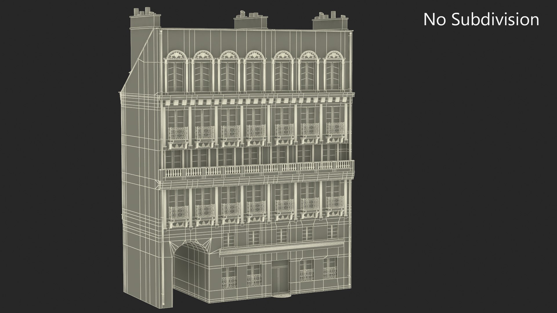3D Model Paris Traditional Building With Archway - TurboSquid 2284553