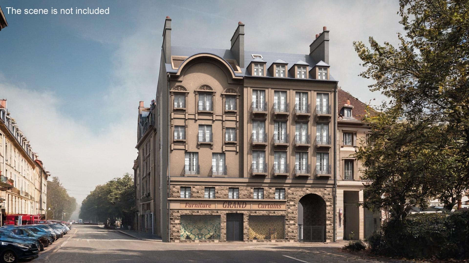 3D Model Paris Traditional Building With Archway - TurboSquid 2284553