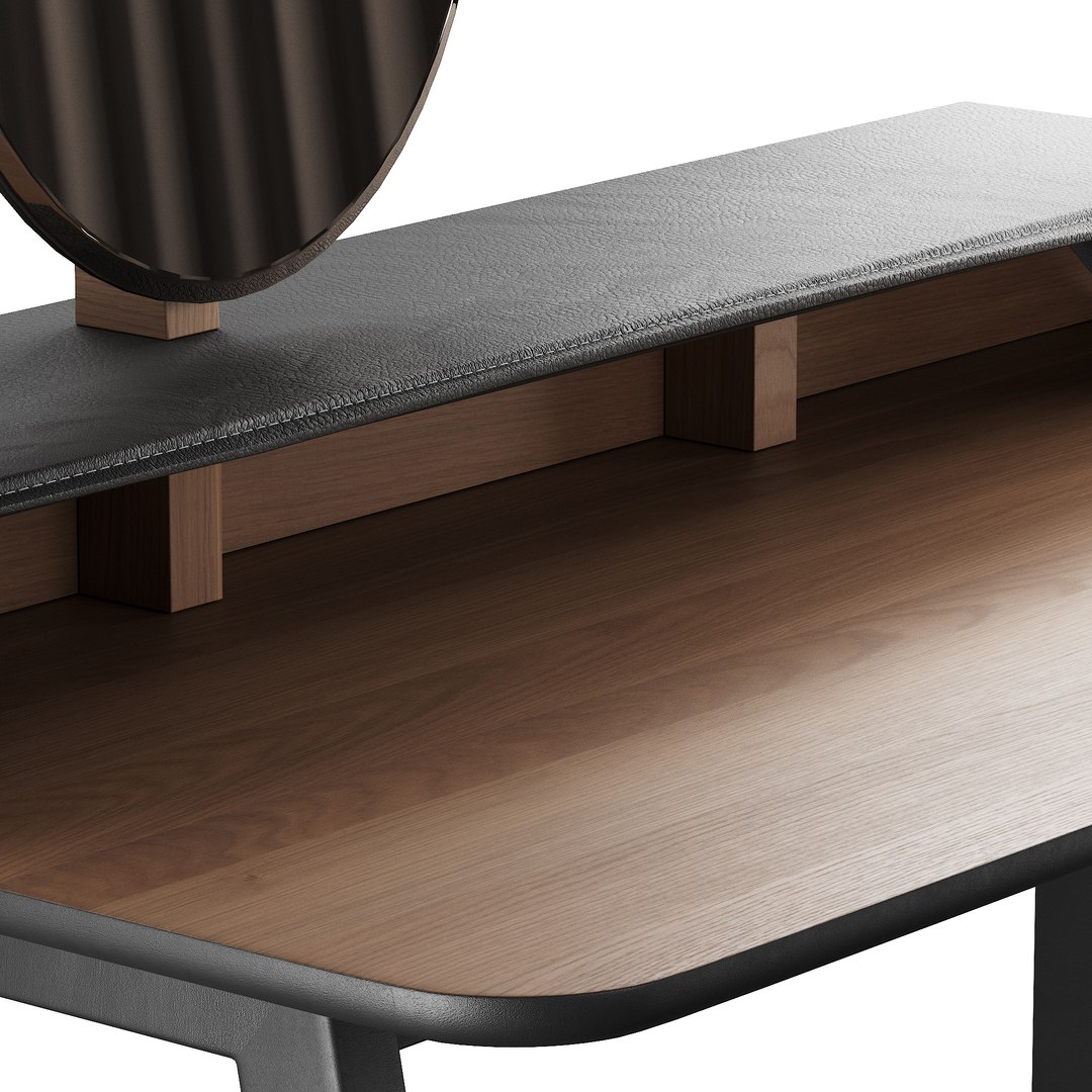 327 Vanity Desk 04 Tolda Desk and Fredericia Mono Pouf 3D model ...