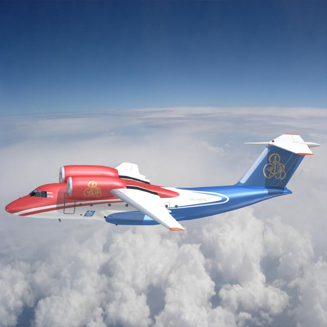 Antonov Aircraft 74-200 3d Max