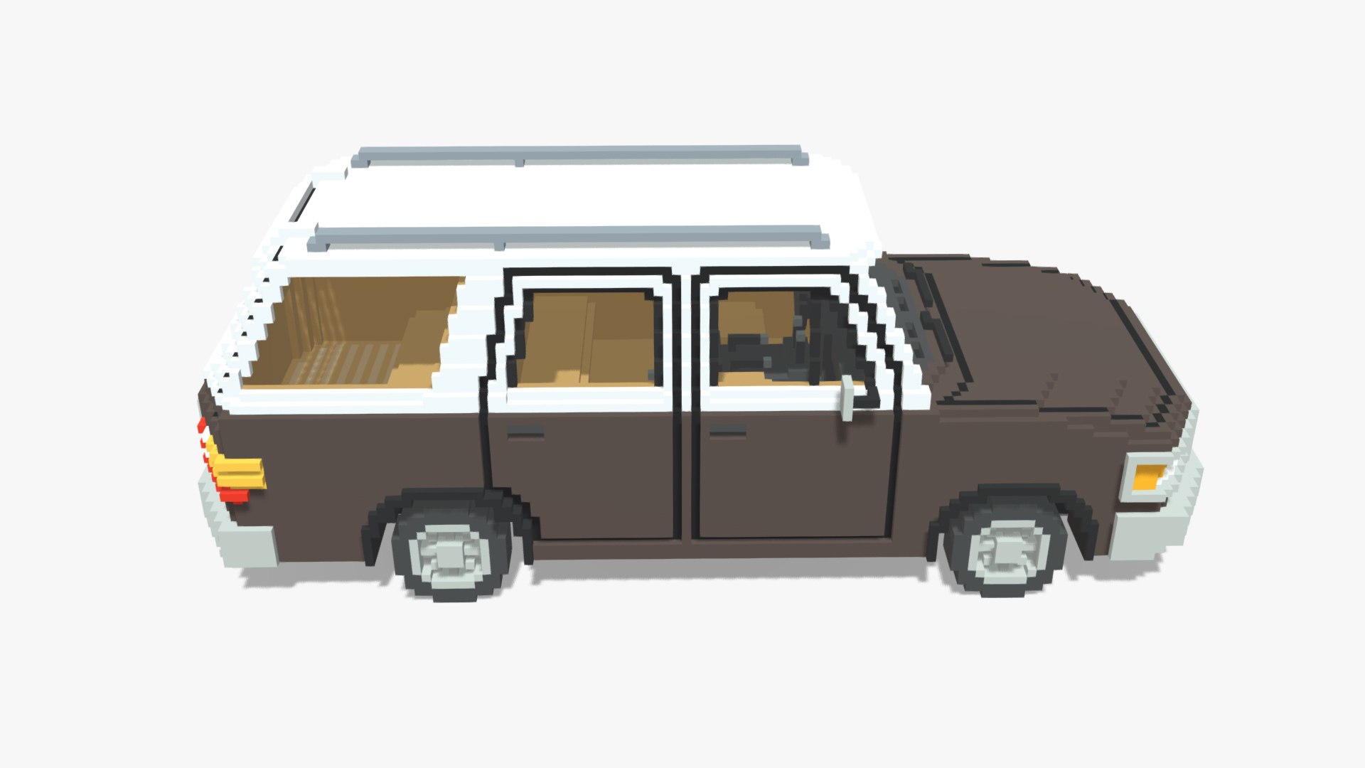 Voxel Wagon Car 3D Model - TurboSquid 2309578