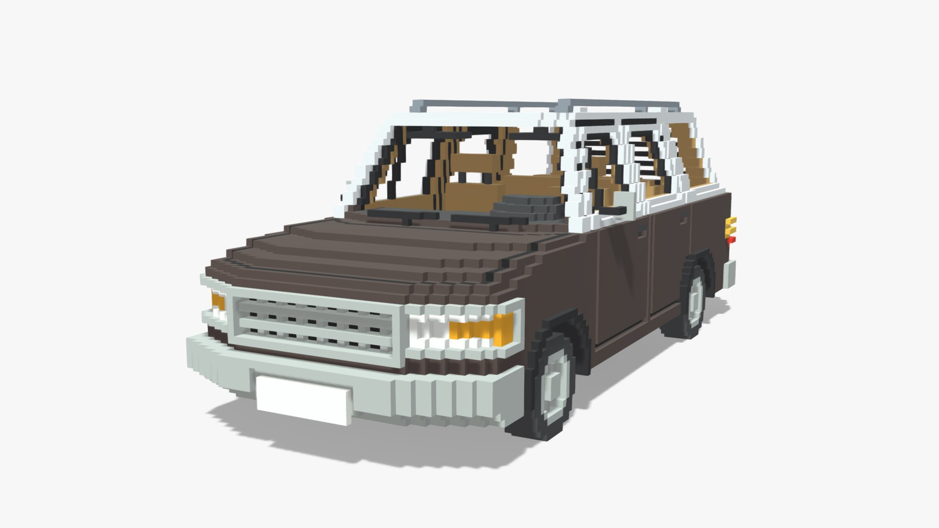 Voxel Wagon Car 3D Model - TurboSquid 2309578