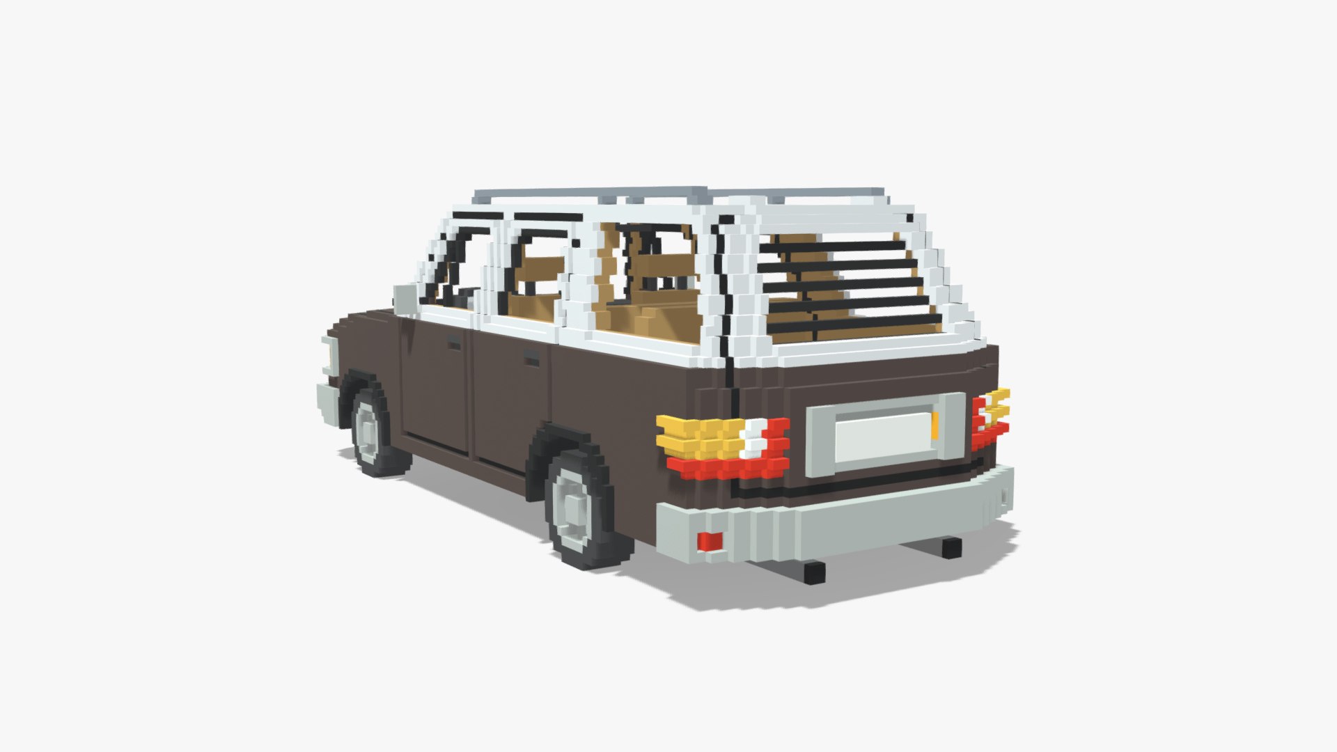 Voxel Wagon Car 3D Model - TurboSquid 2309578