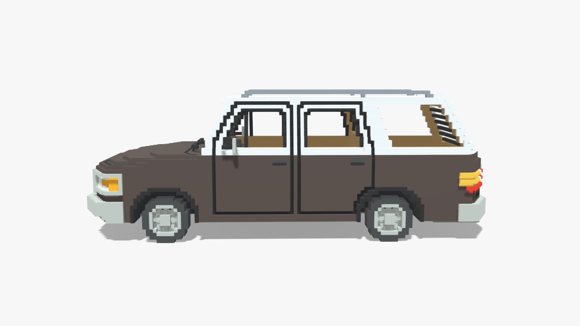 Voxel Wagon Car 3D Model - TurboSquid 2309578