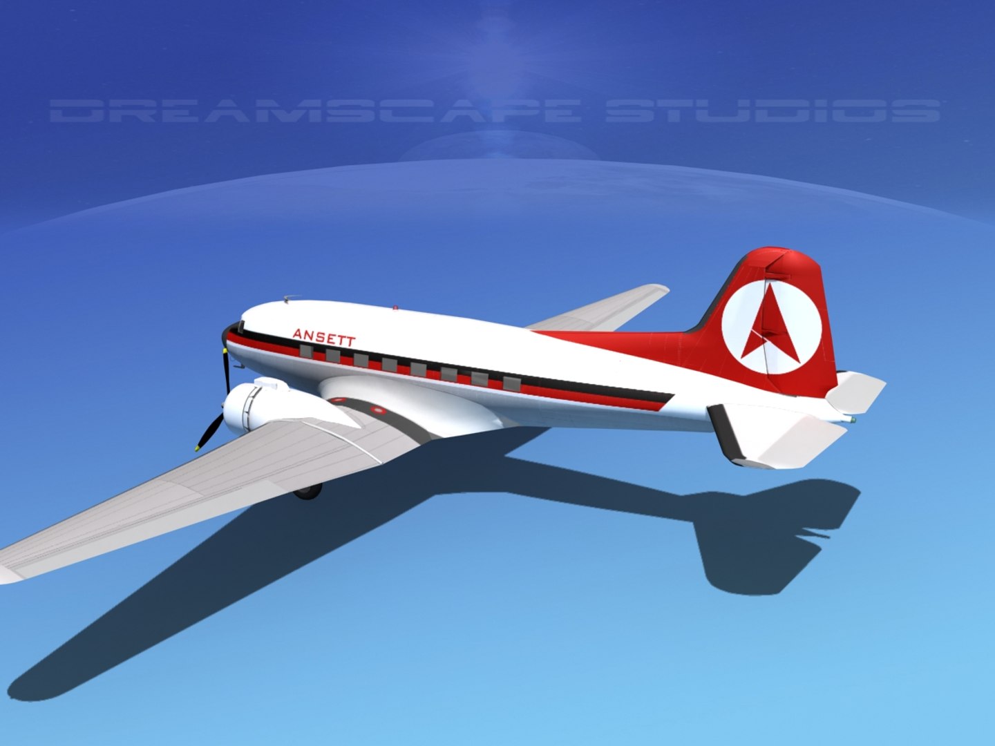 dc-3 douglas 3d model