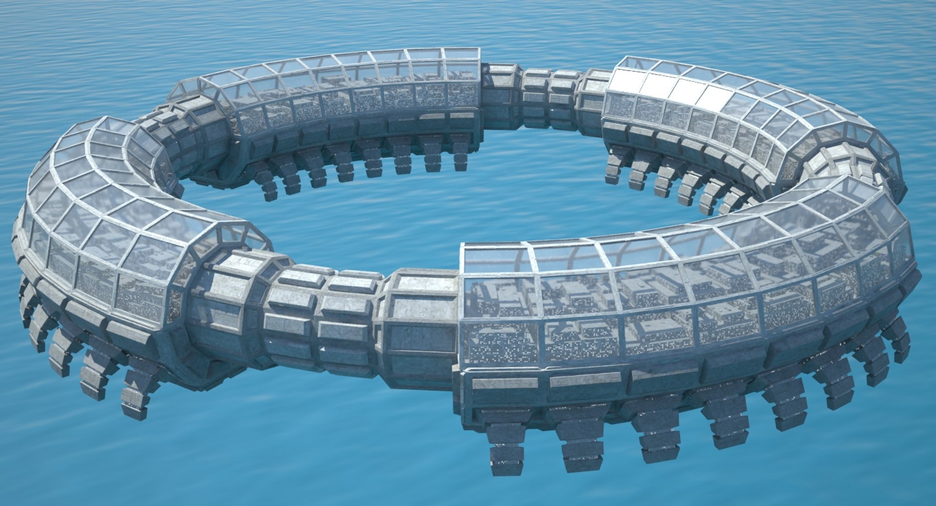 3D Model Ocean Flying City - TurboSquid 1200781