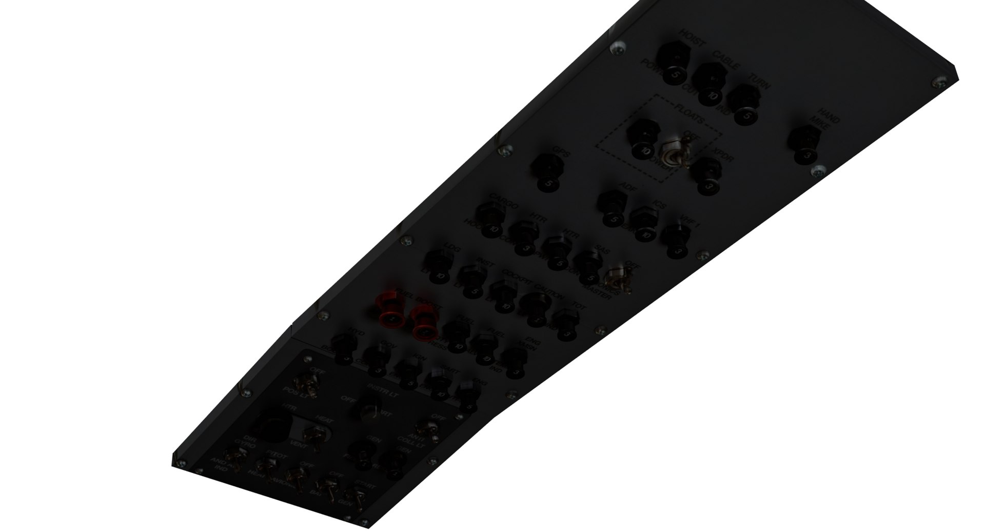 3D Bell 407 - Helicopter Cockpit - Overhead Panel - TurboSquid 2104216