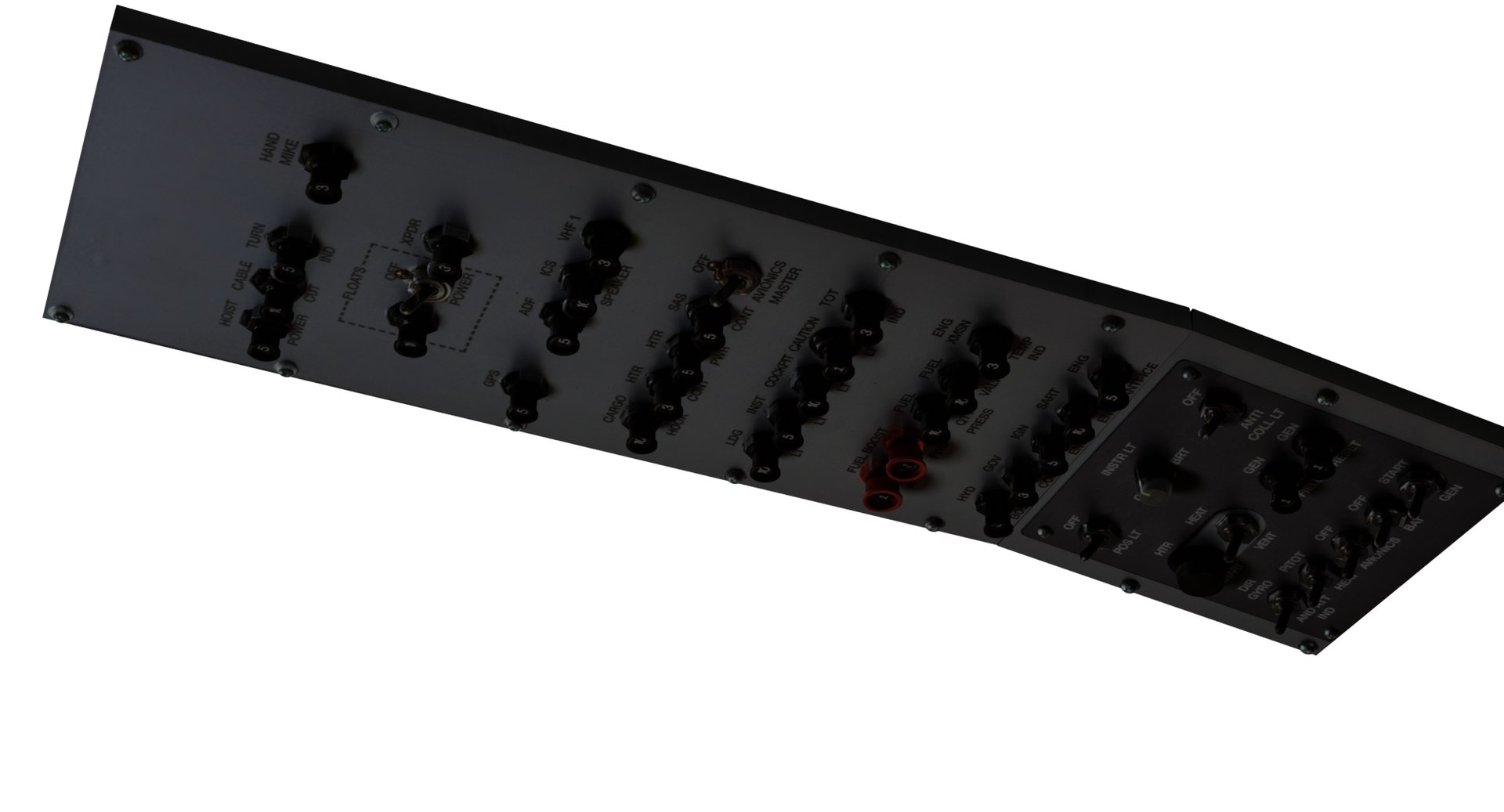 3D Bell 407 - Helicopter Cockpit - Overhead Panel - TurboSquid 2104216