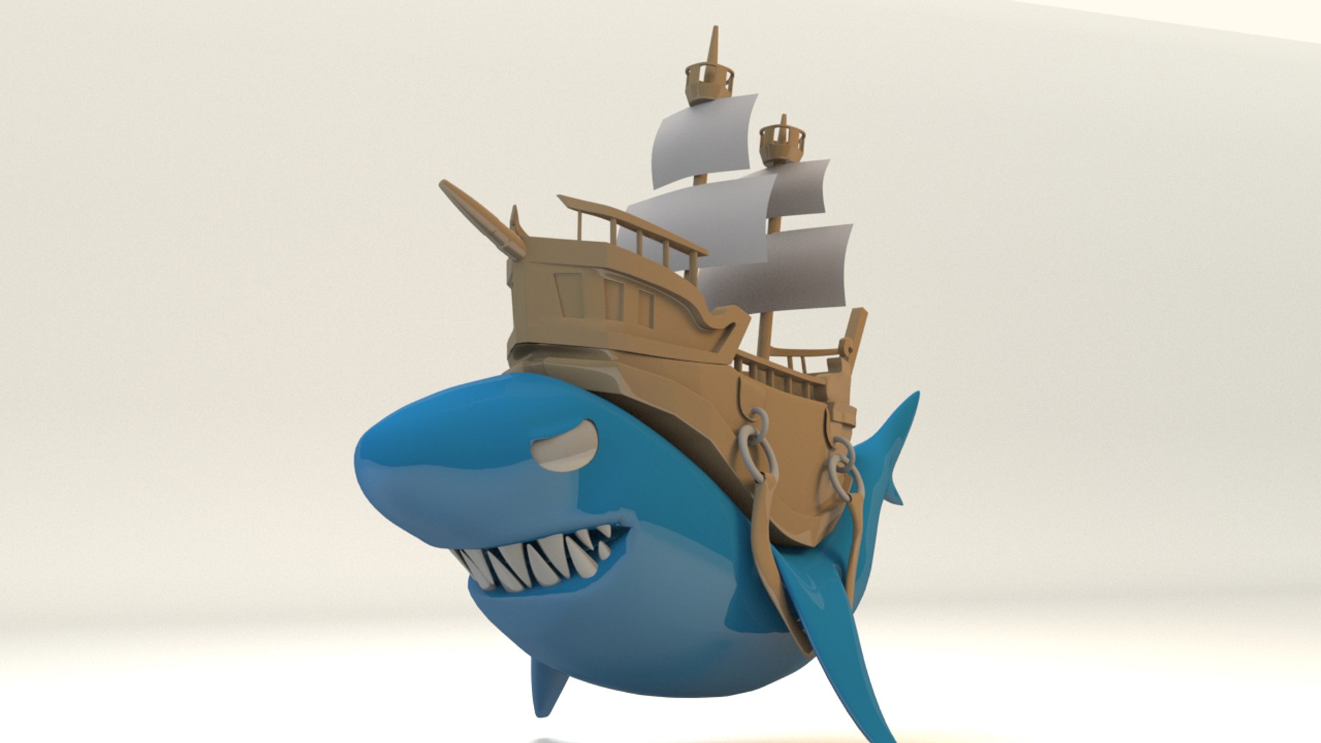 Cartoon Pirate Ship 3d Fbx