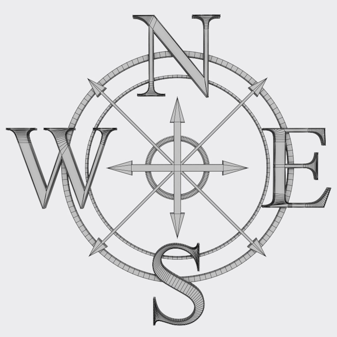 3d lwo wind rose symbol