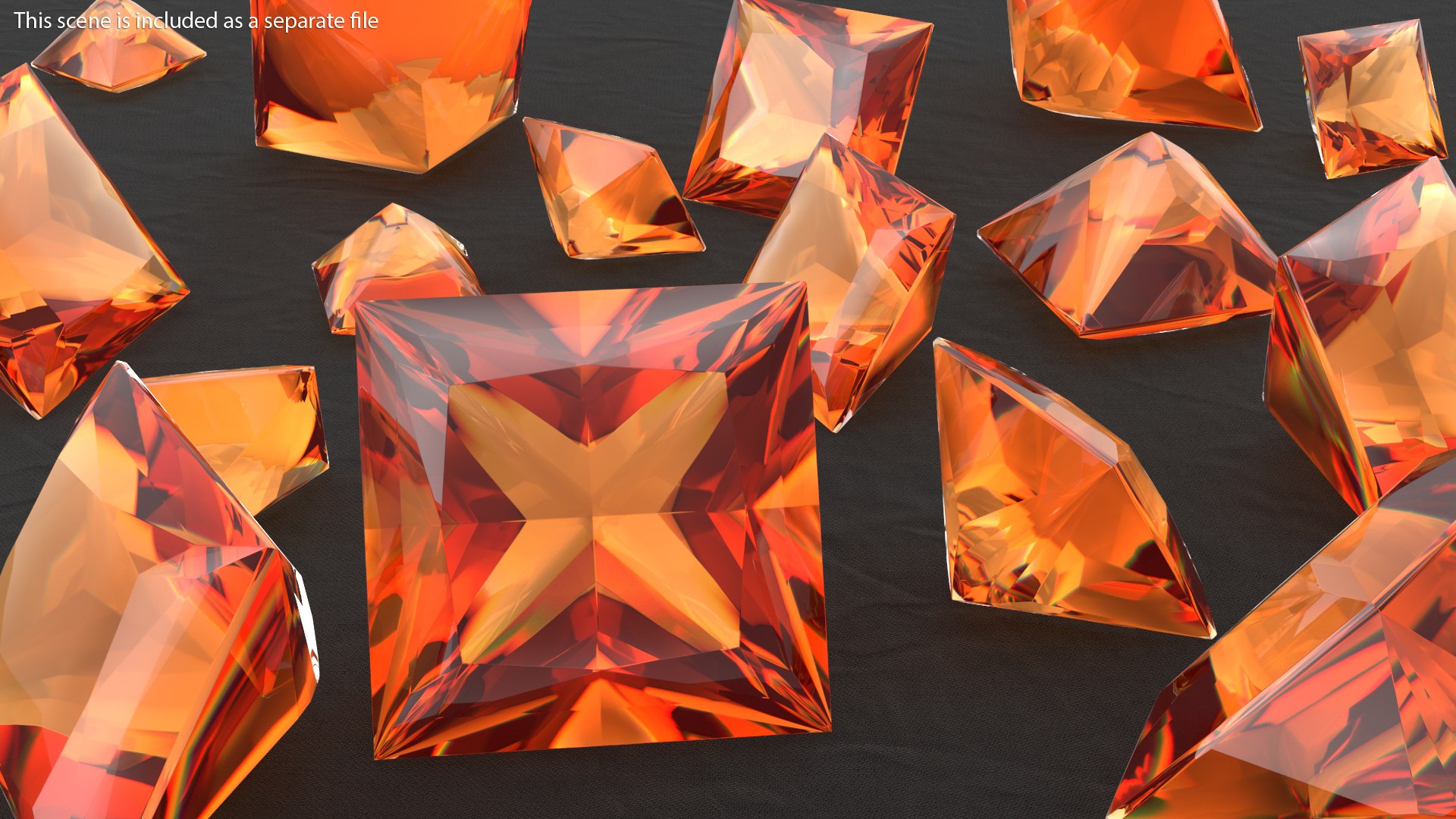 Princess Cut Imperial Topaz Model - TurboSquid 1860315