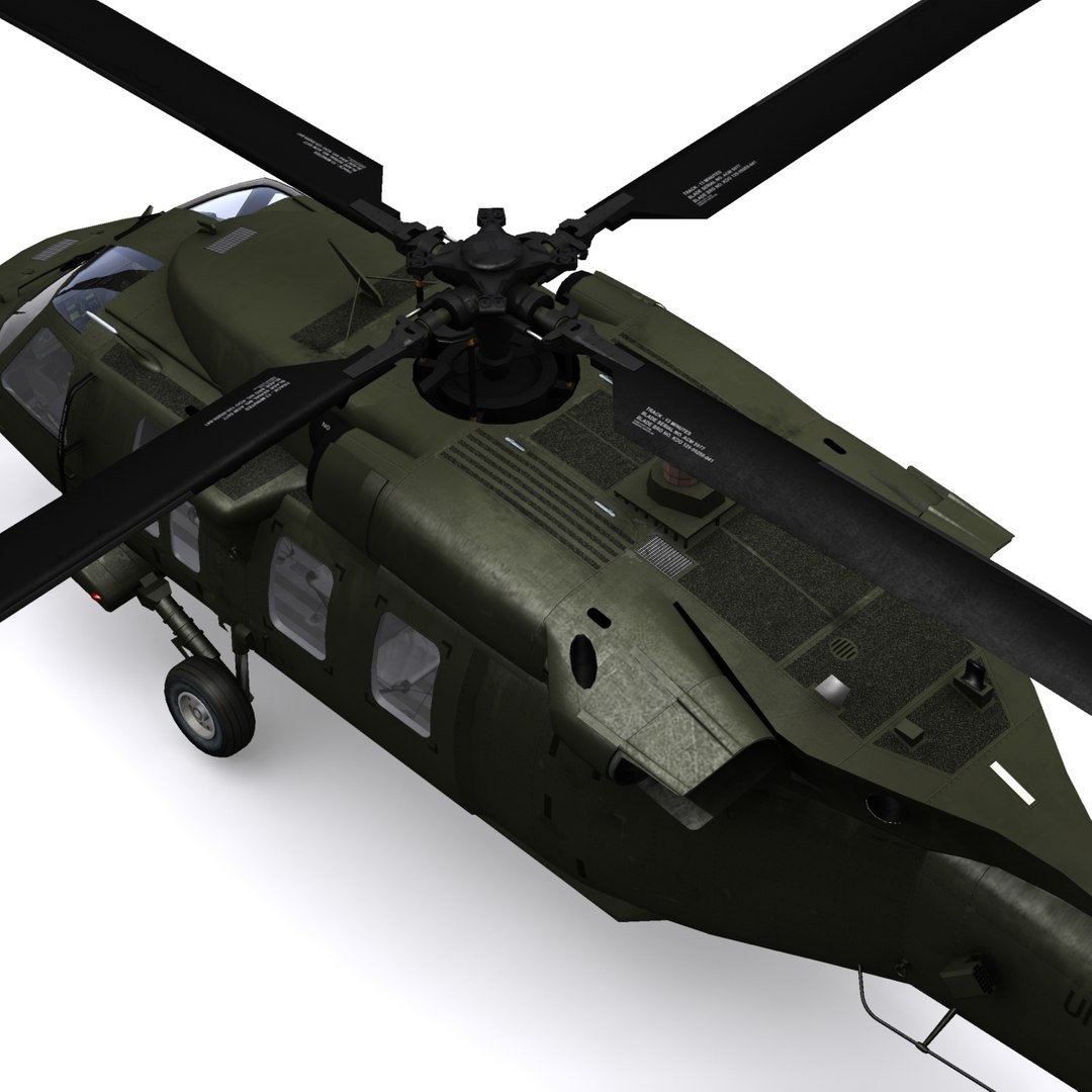 uh-60 black hawk helicopter 3d 3ds