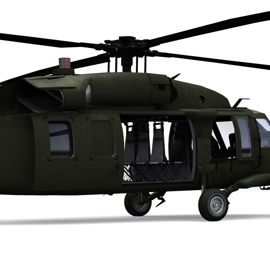 uh-60 black hawk helicopter 3d 3ds