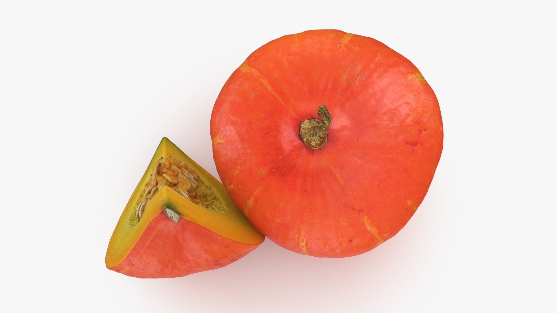 3D Whole Slice Pumpkin Model - TurboSquid 2201844