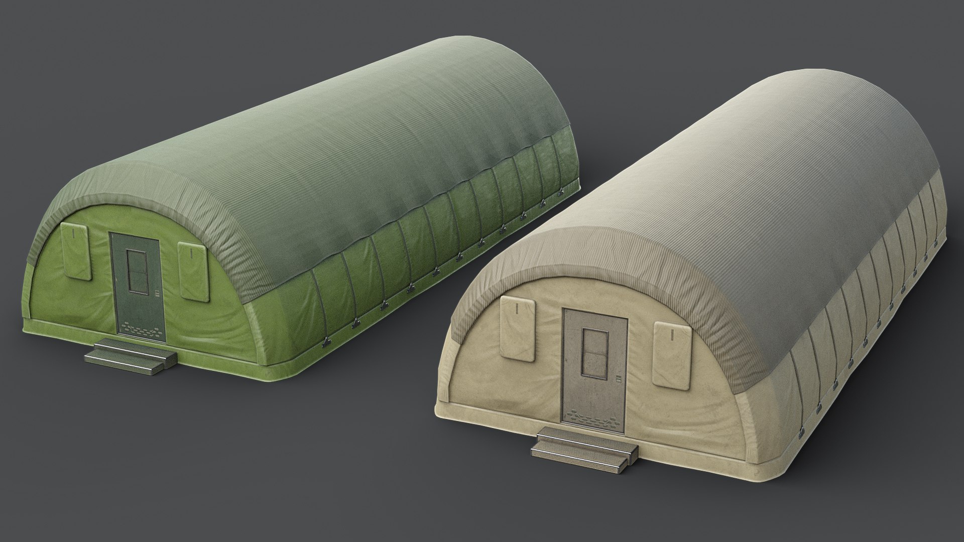 3D Military Tents And Buildings - Low-Poly - PBR Model - TurboSquid 1964282
