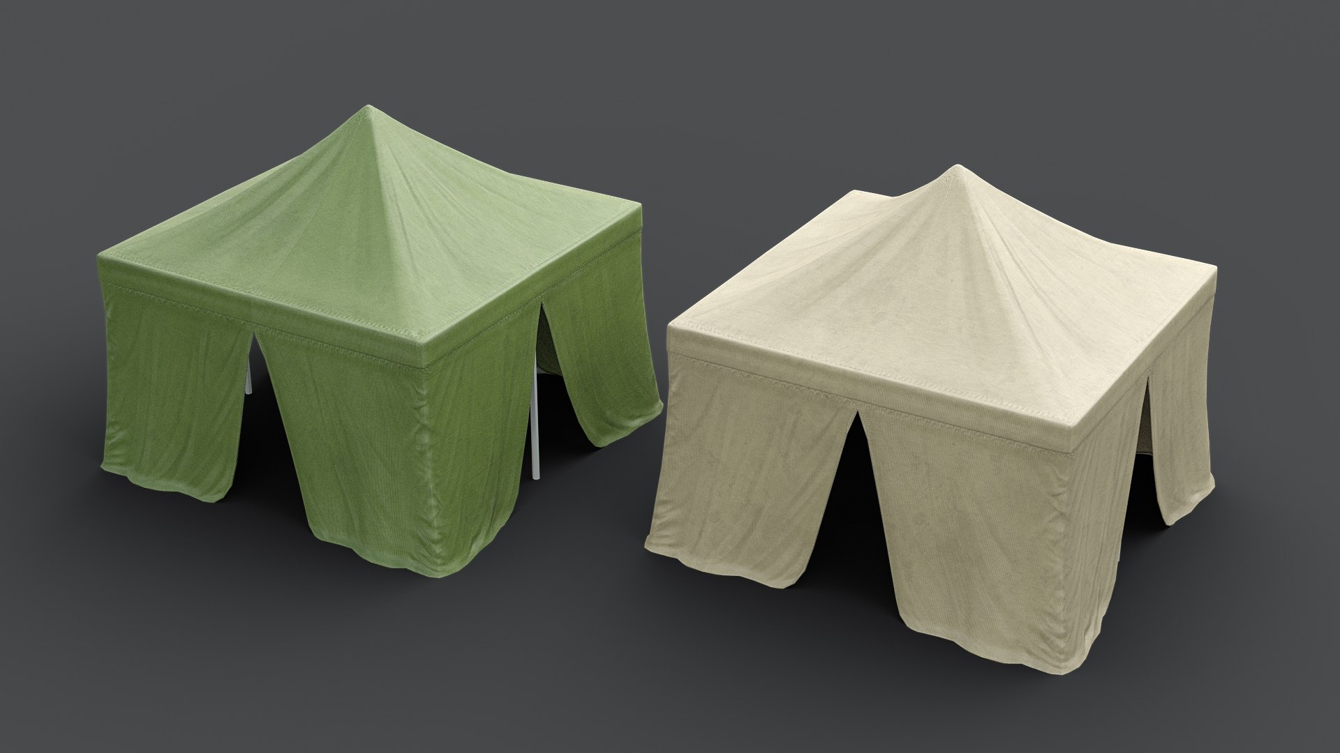 3D Military Tents And Buildings - Low-Poly - PBR Model - TurboSquid 1964282