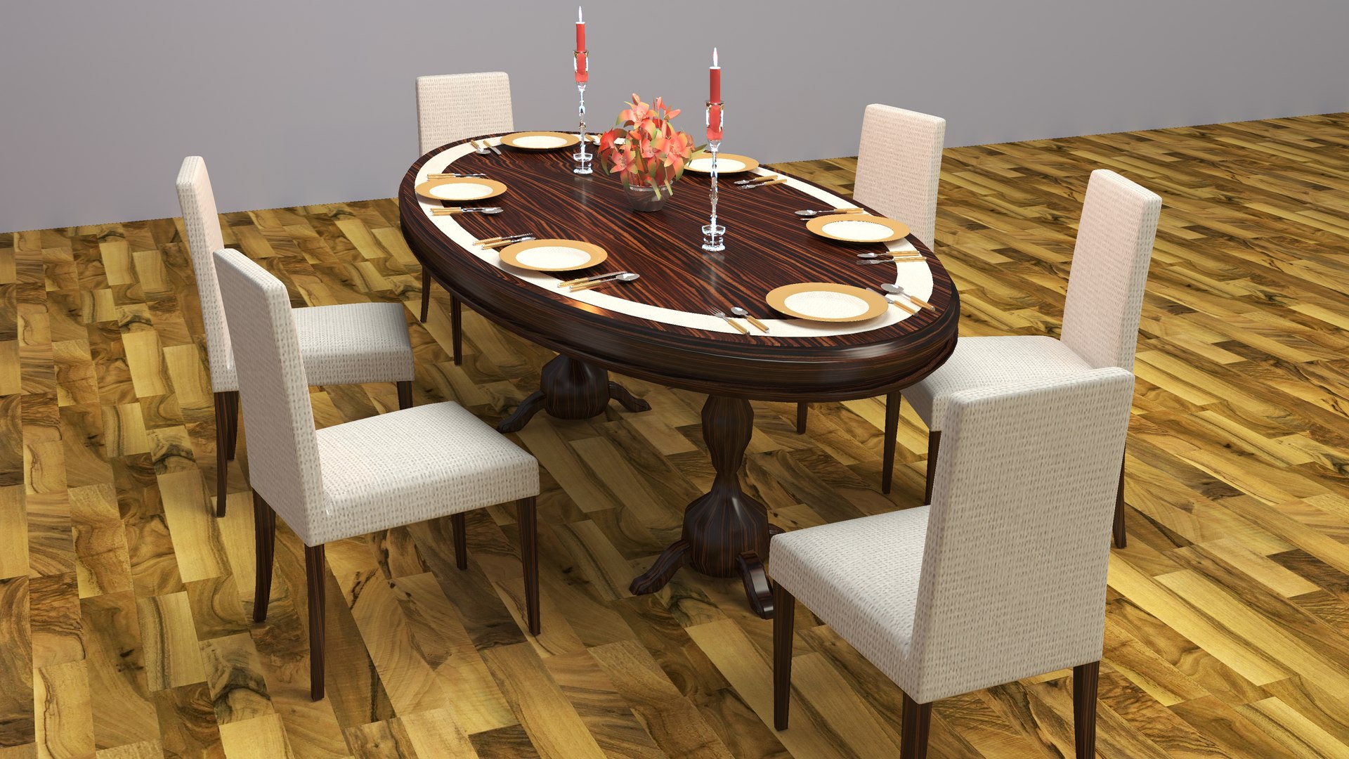 Dinner Table 3D Model - TurboSquid 1802644