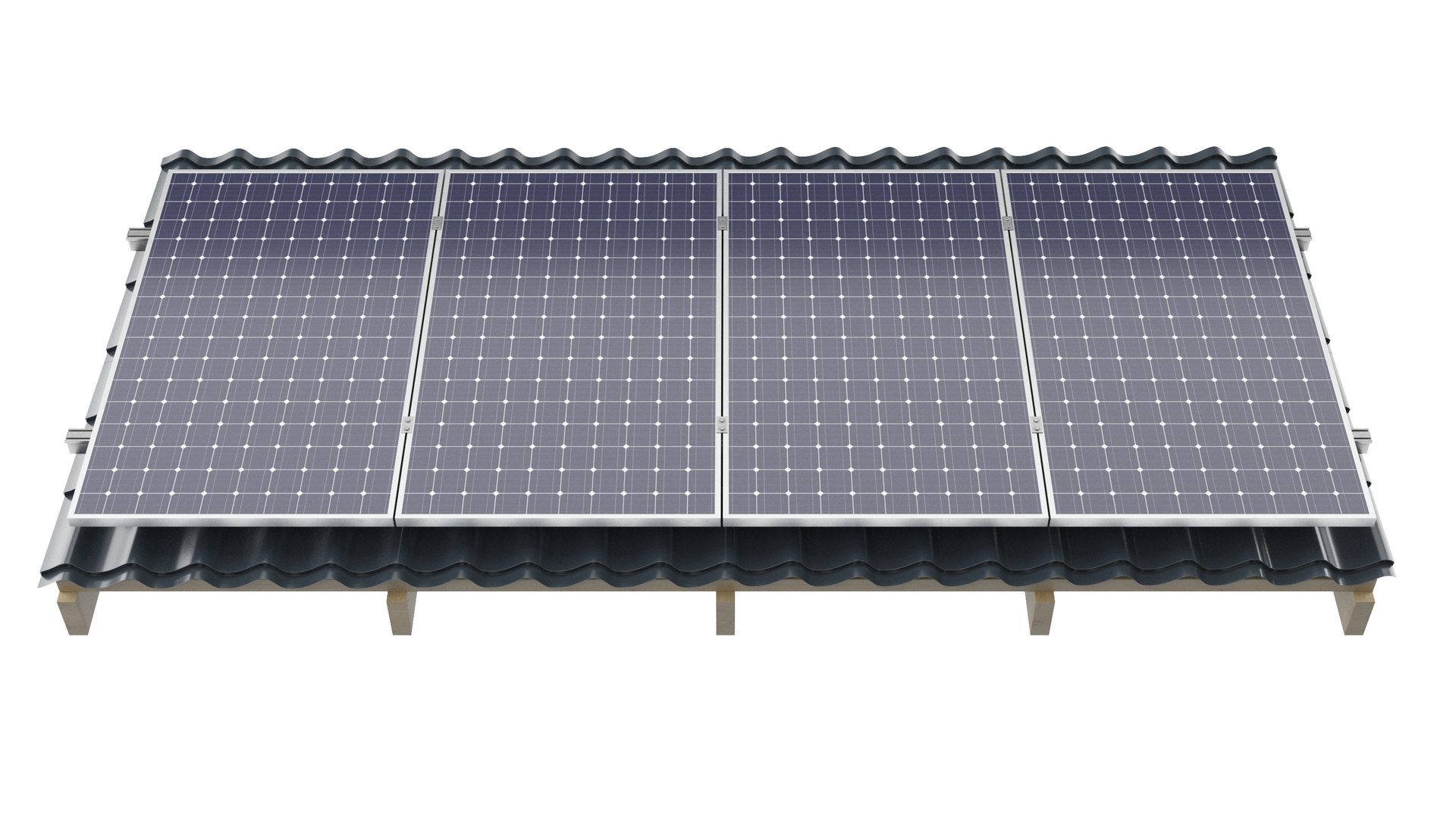 3D Solar Panel On Roof Model - TurboSquid 2351314