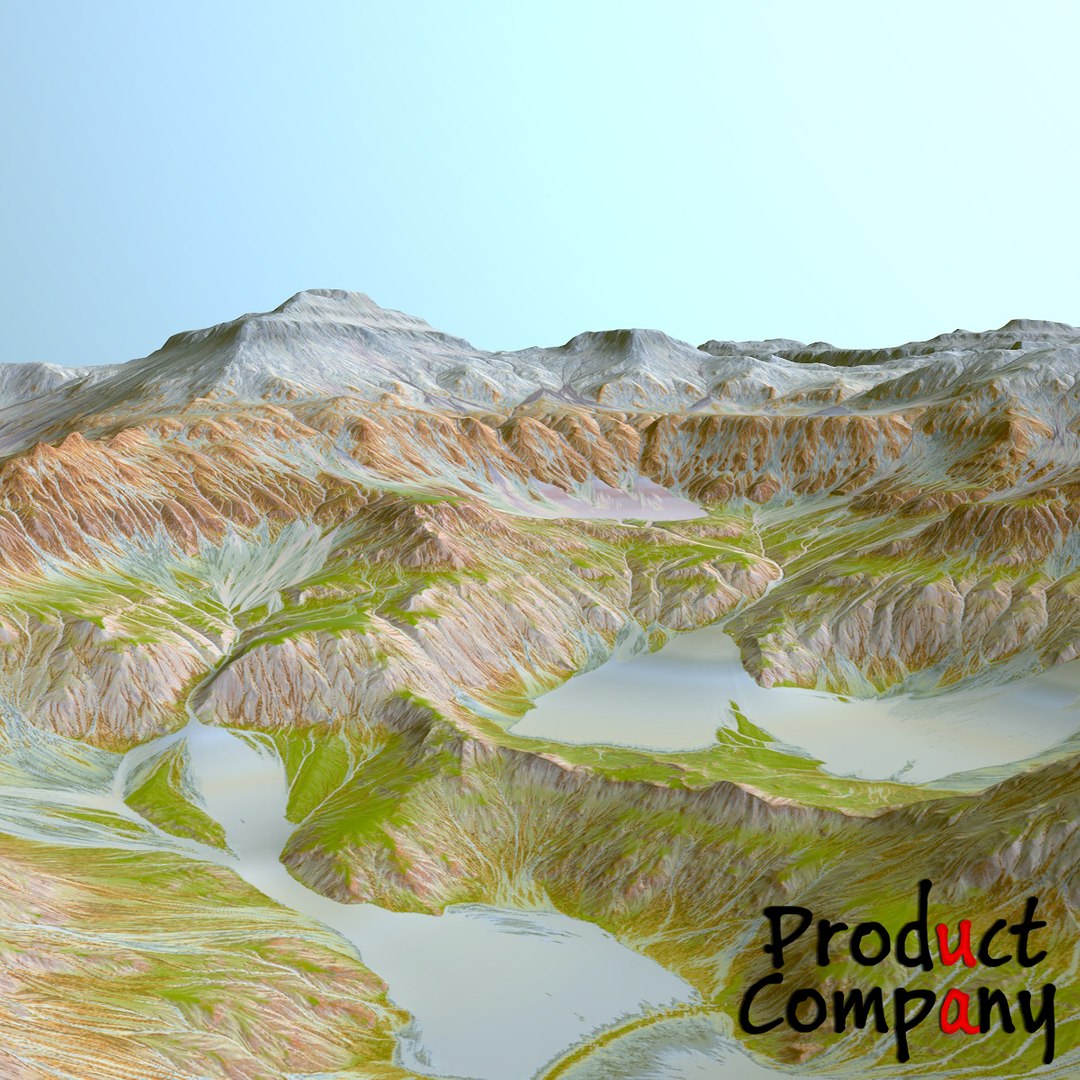 3d hills cliffs terrain model