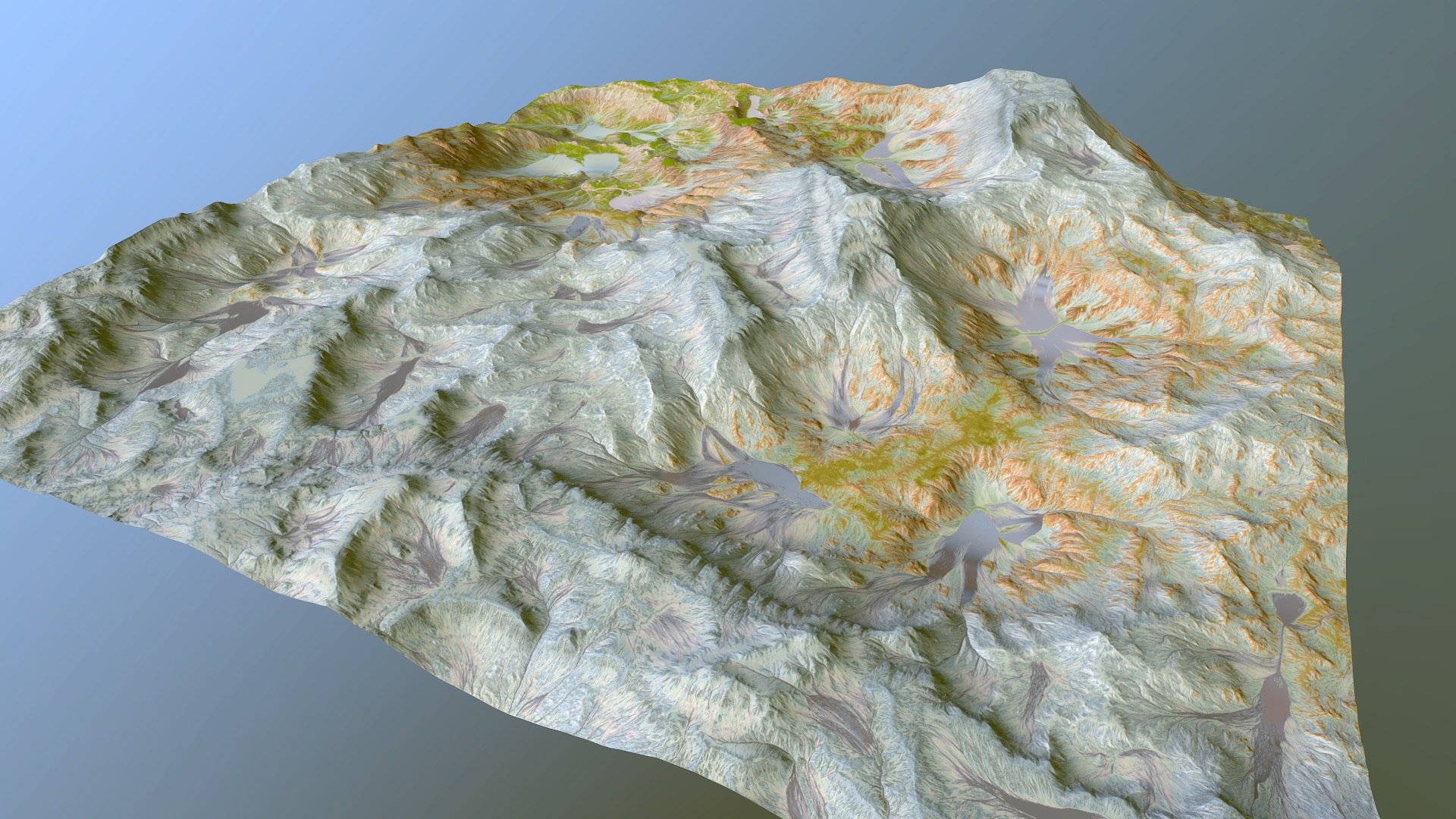 3d hills cliffs terrain model