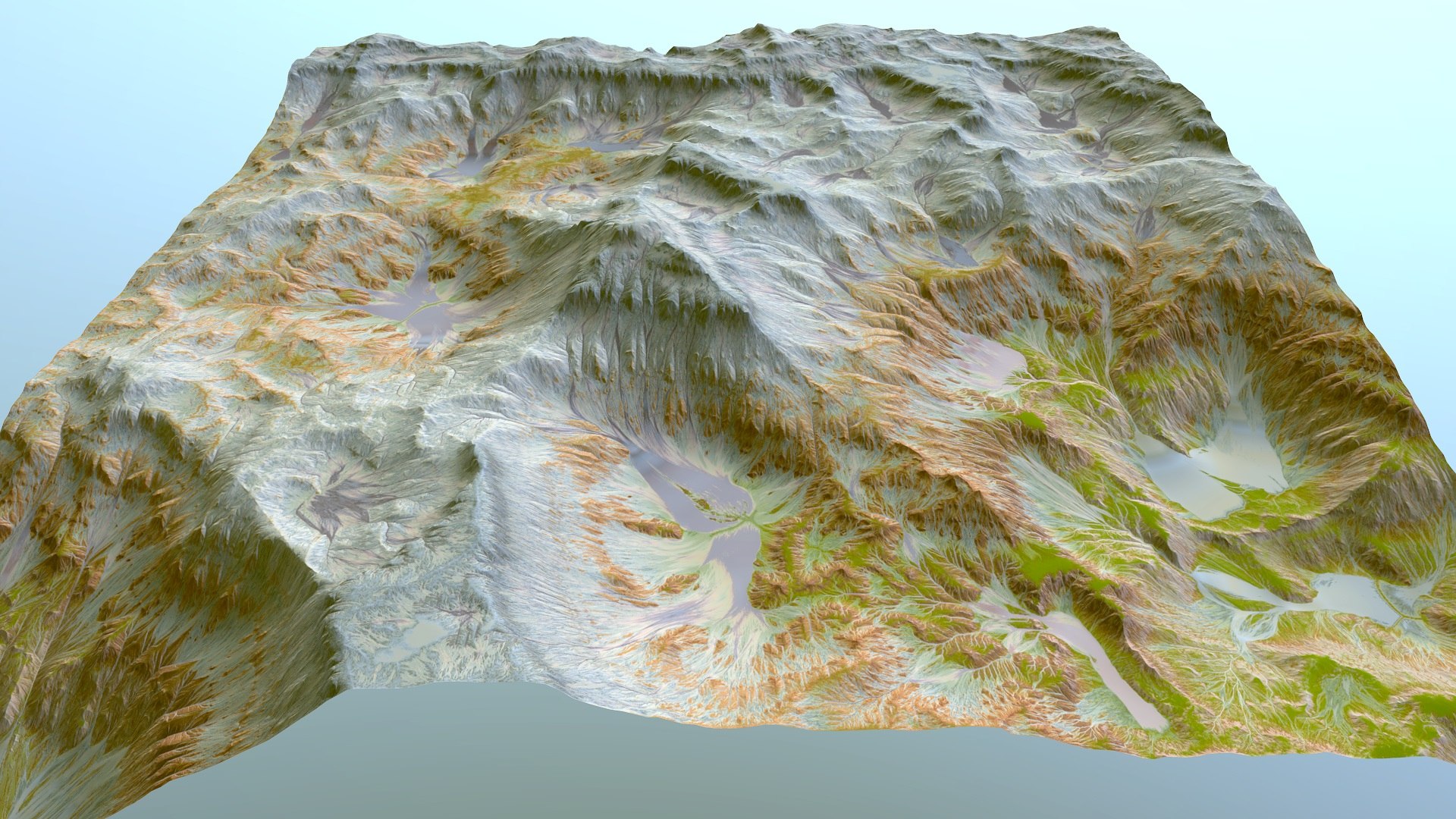3d hills cliffs terrain model