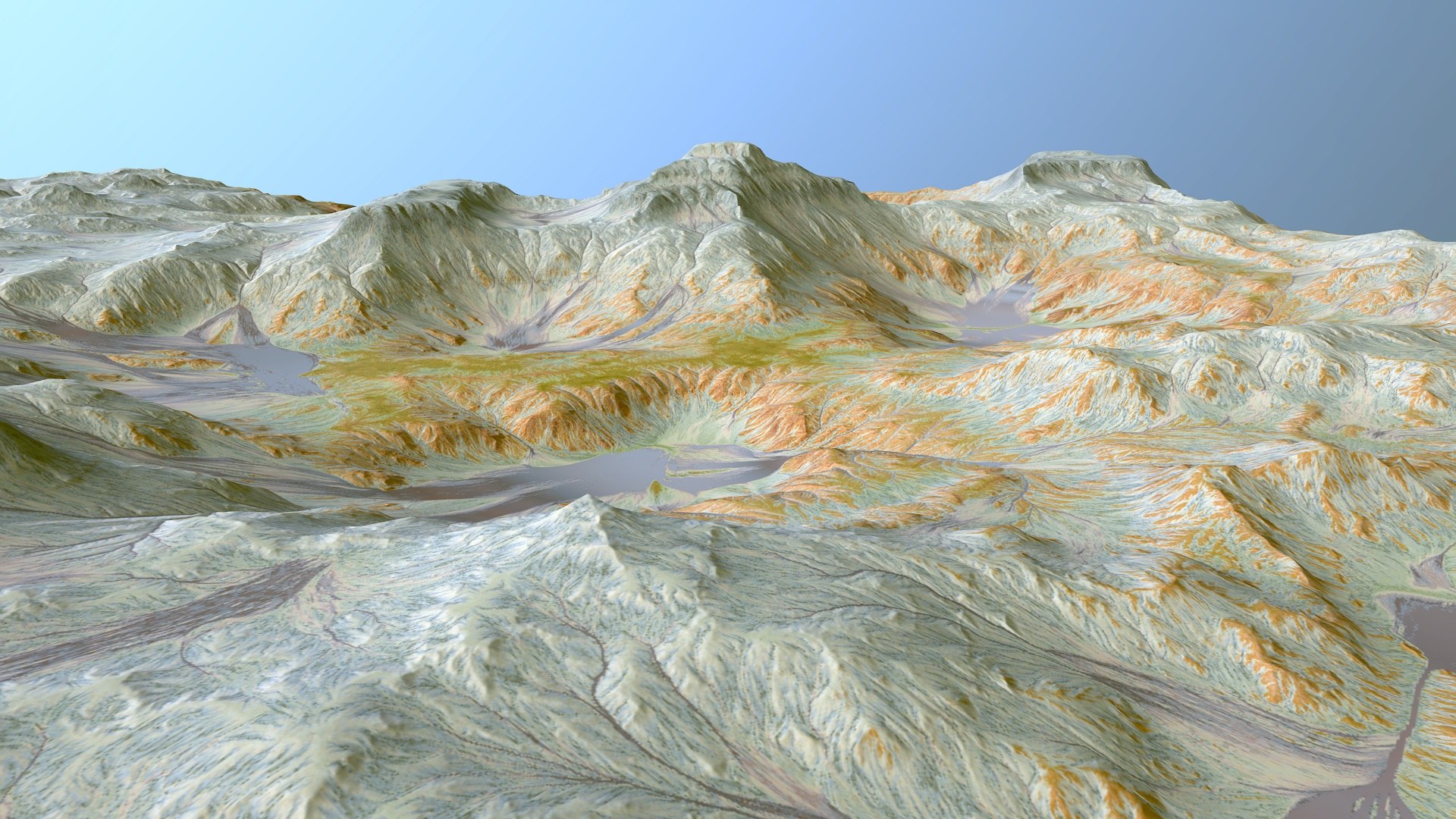 3d hills cliffs terrain model