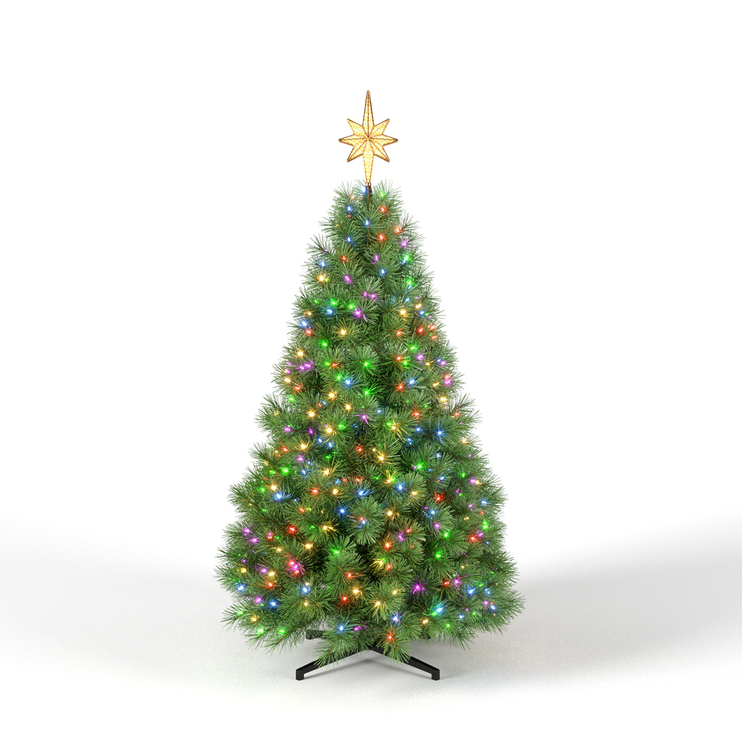 3D Christmas Tree With Multicolor Animated Lights - 5 Feet - TurboSquid ...