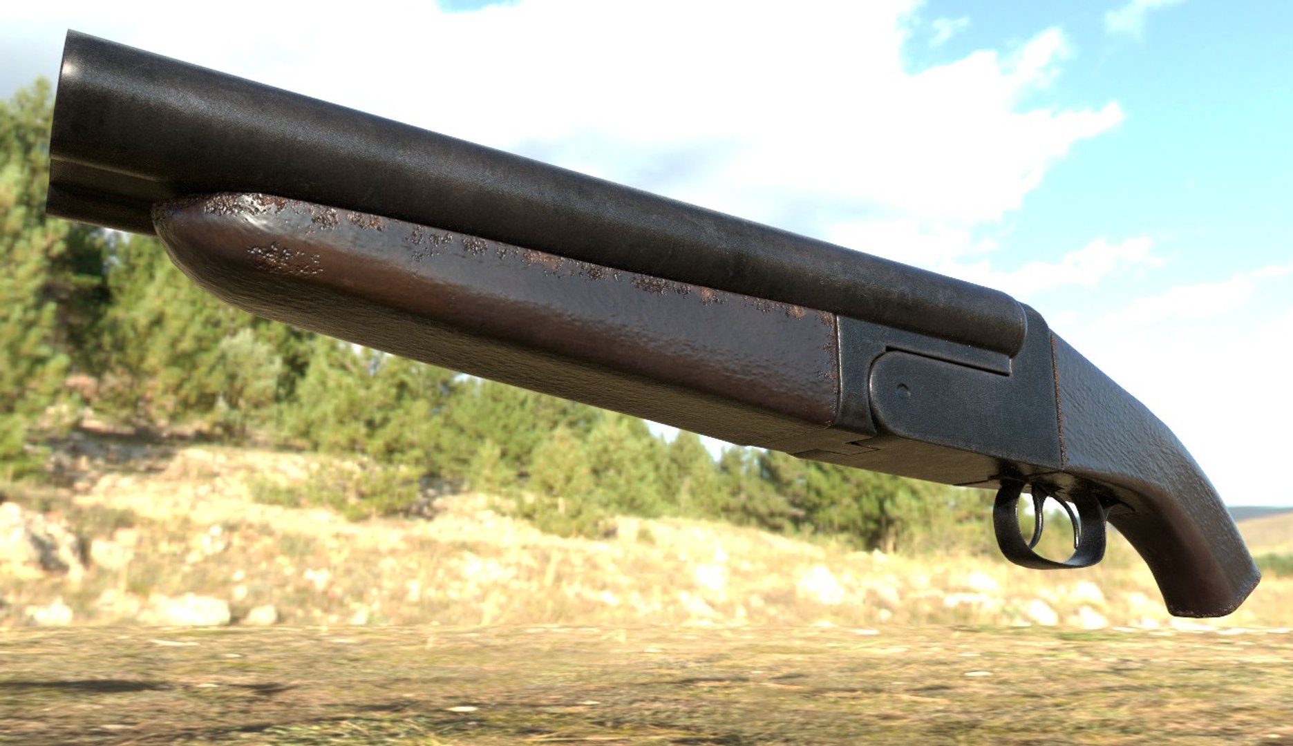 Gun Shotgun Double 3D Model - TurboSquid 1283156