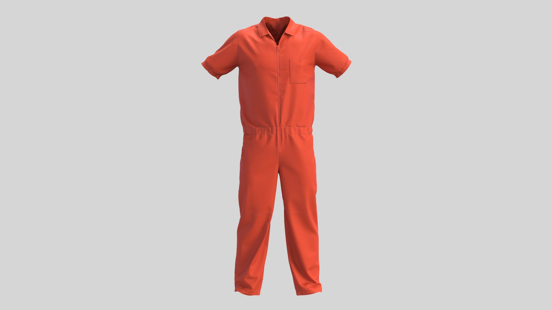 Prison Overalls Short Sleeved 3D Model - TurboSquid 2046880