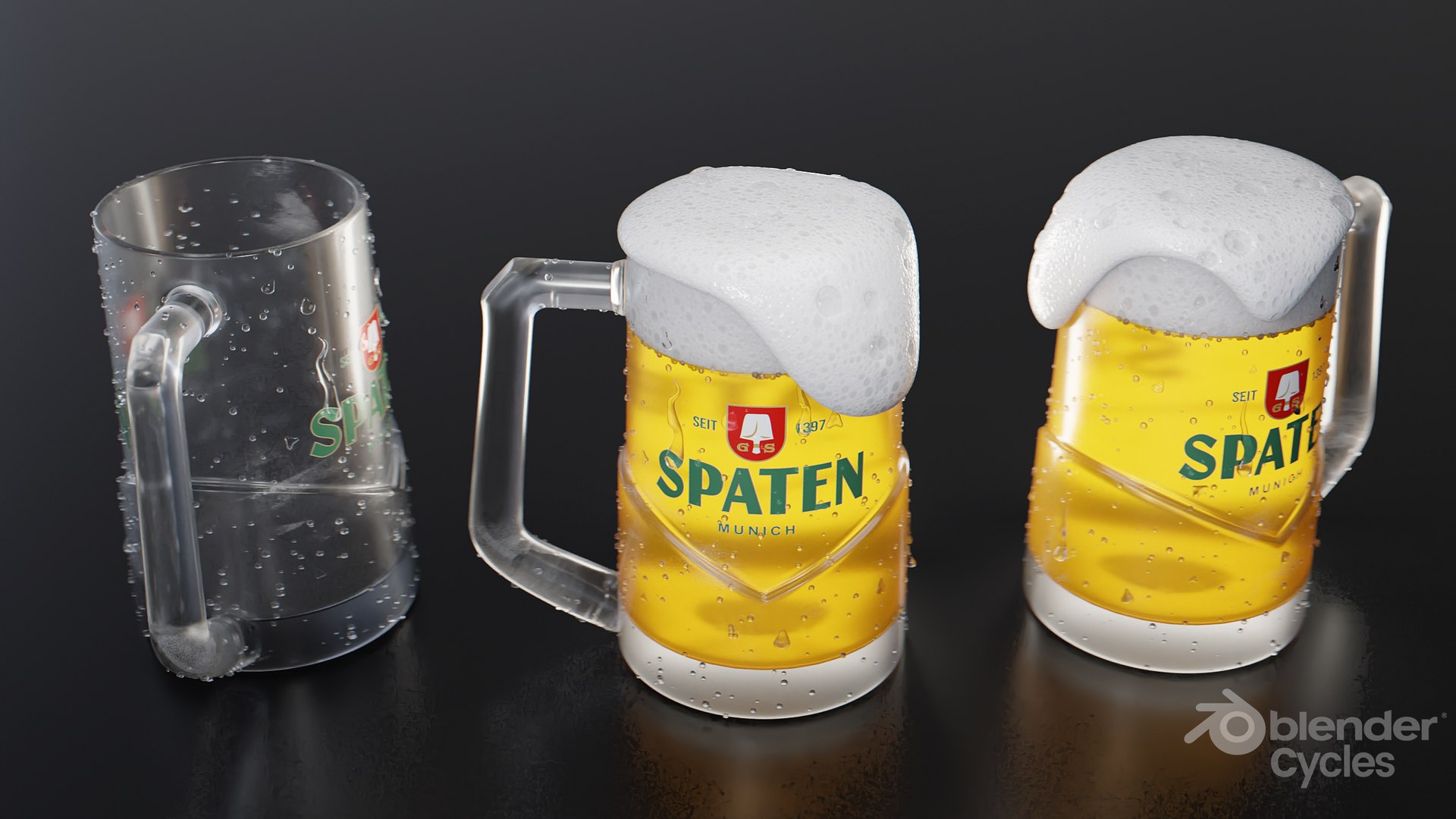 Spaten Glass Beer 3D Model - TurboSquid 2258430