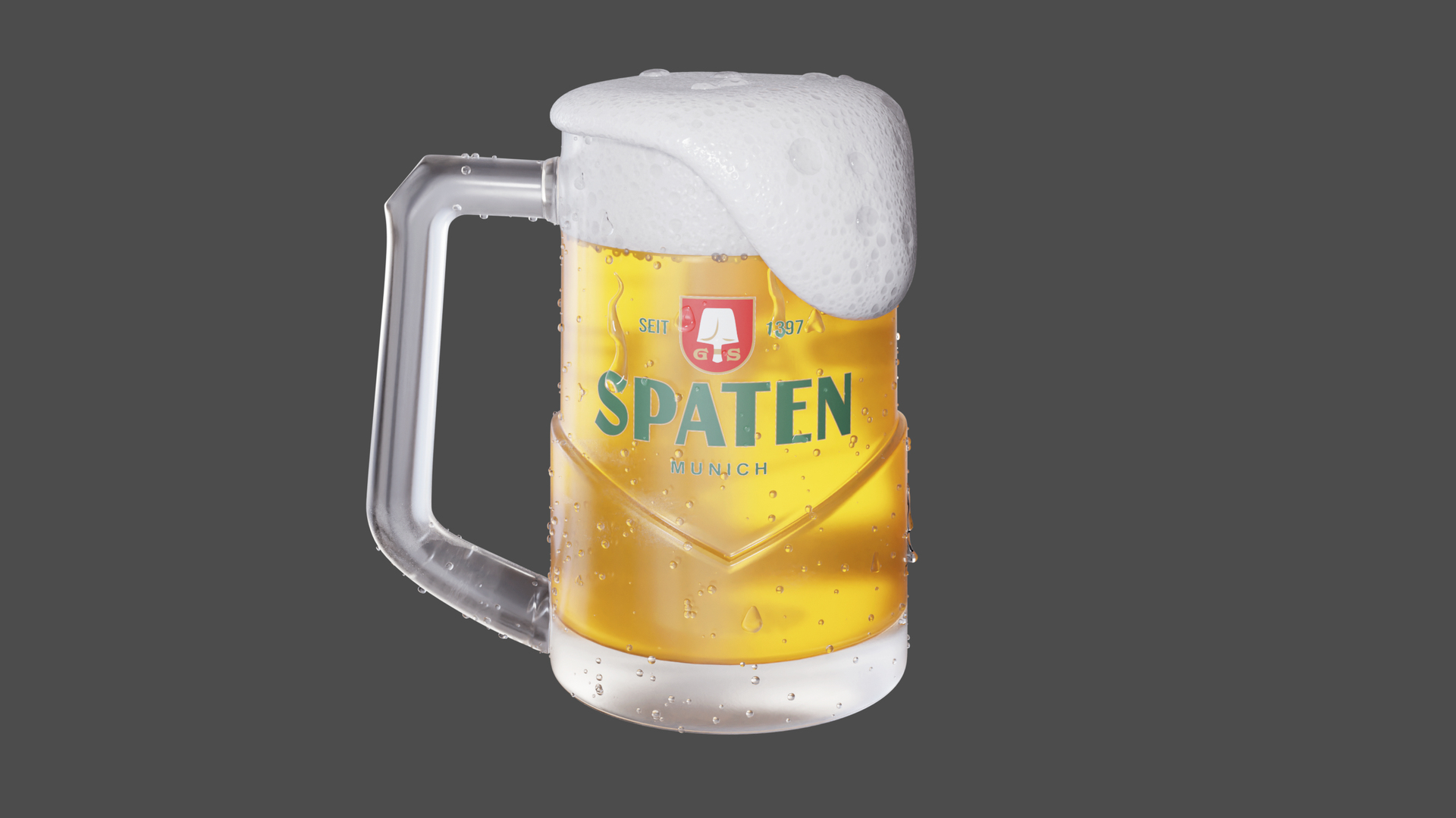 Spaten Glass Beer 3D Model - TurboSquid 2258430