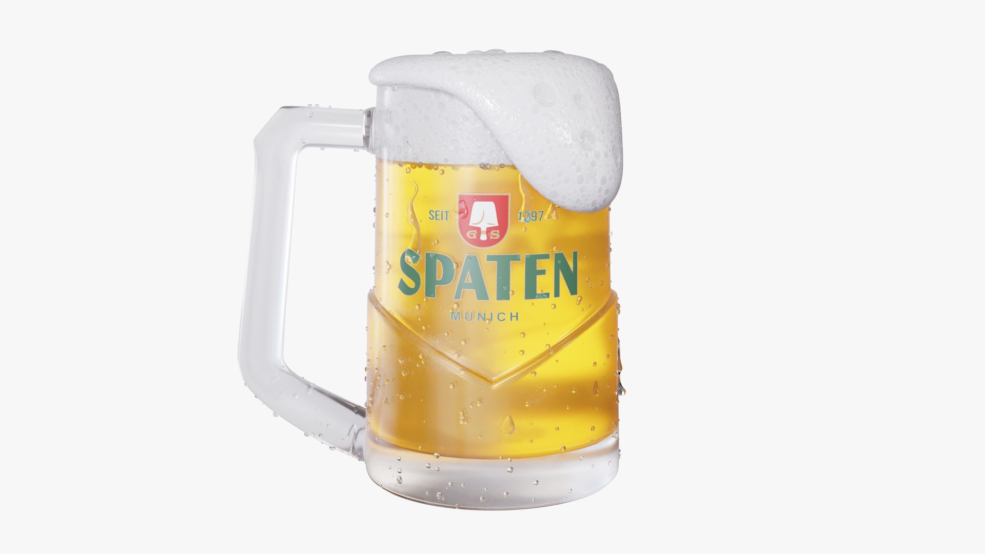 Spaten Glass Beer 3D Model - TurboSquid 2258430