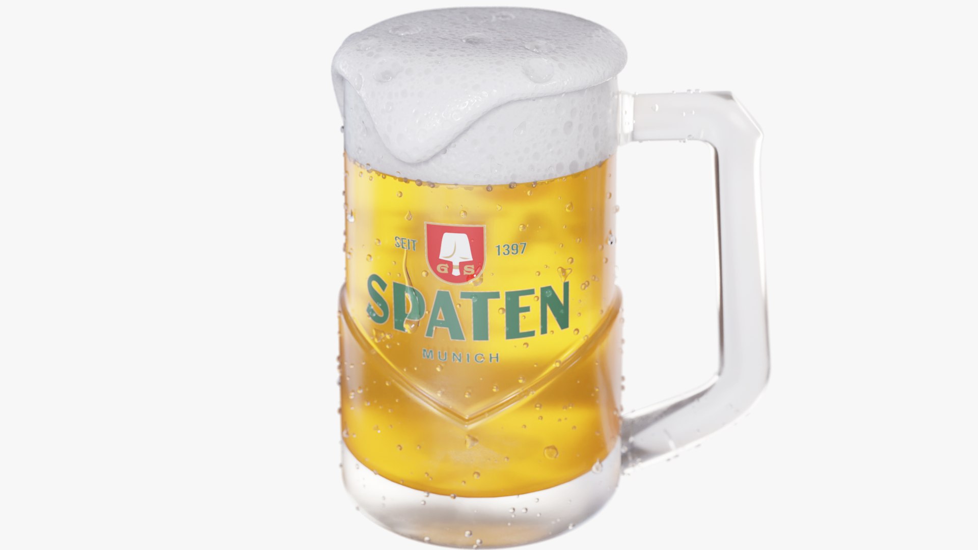 Spaten Glass Beer 3D Model - TurboSquid 2258430